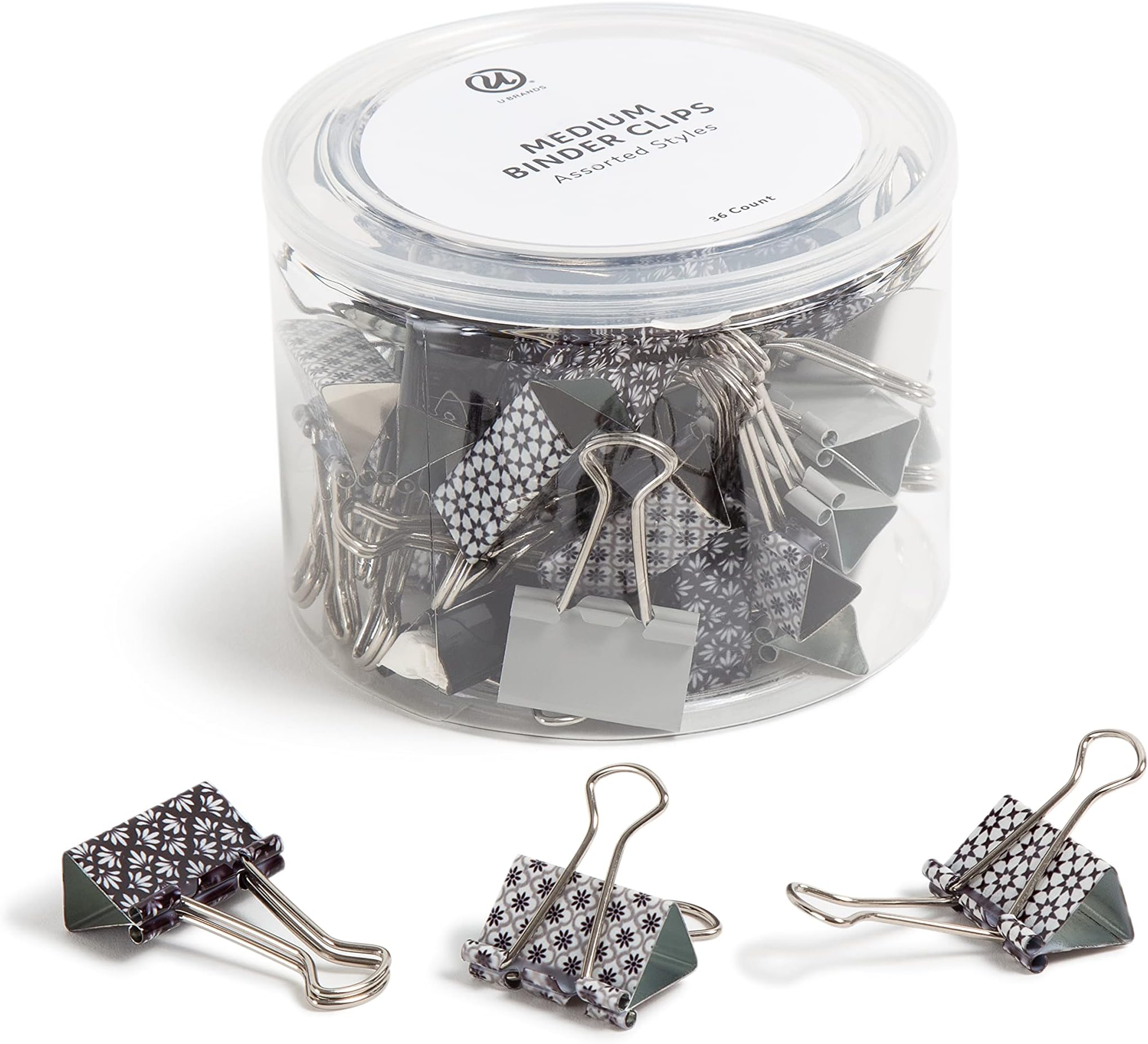 Amazon.com : U Brands Fashion Binder Clips, Moroccan Monochrome with ...