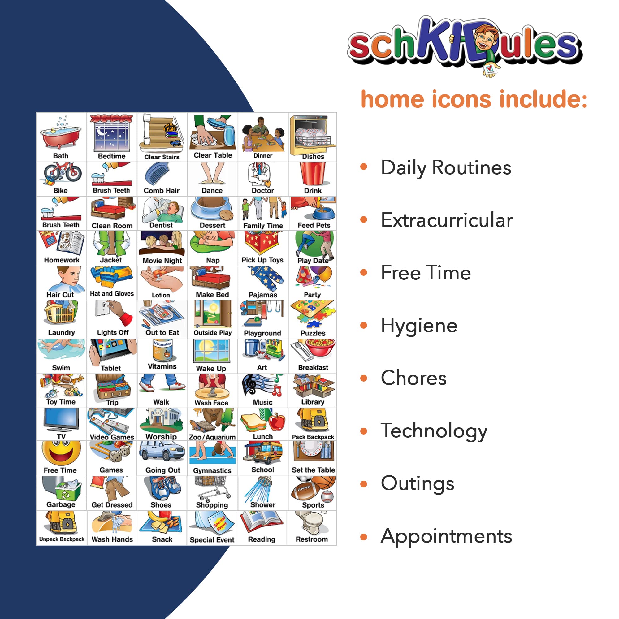 SchKIDules Visual Schedule for Kids Home Bundle: Daily Calendar and ...