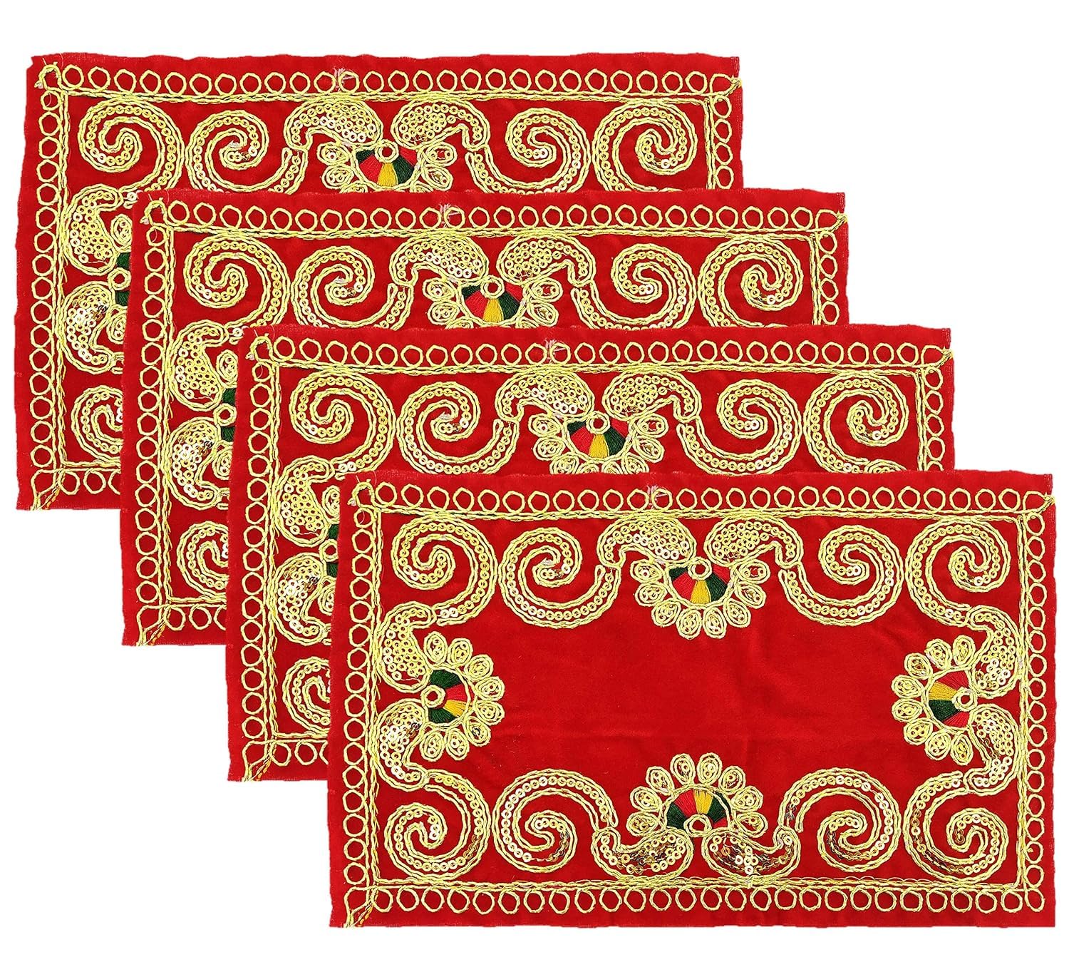 Buy Embroidered Velvet Cloth for Puja Home Mandir, Temple, God and ...