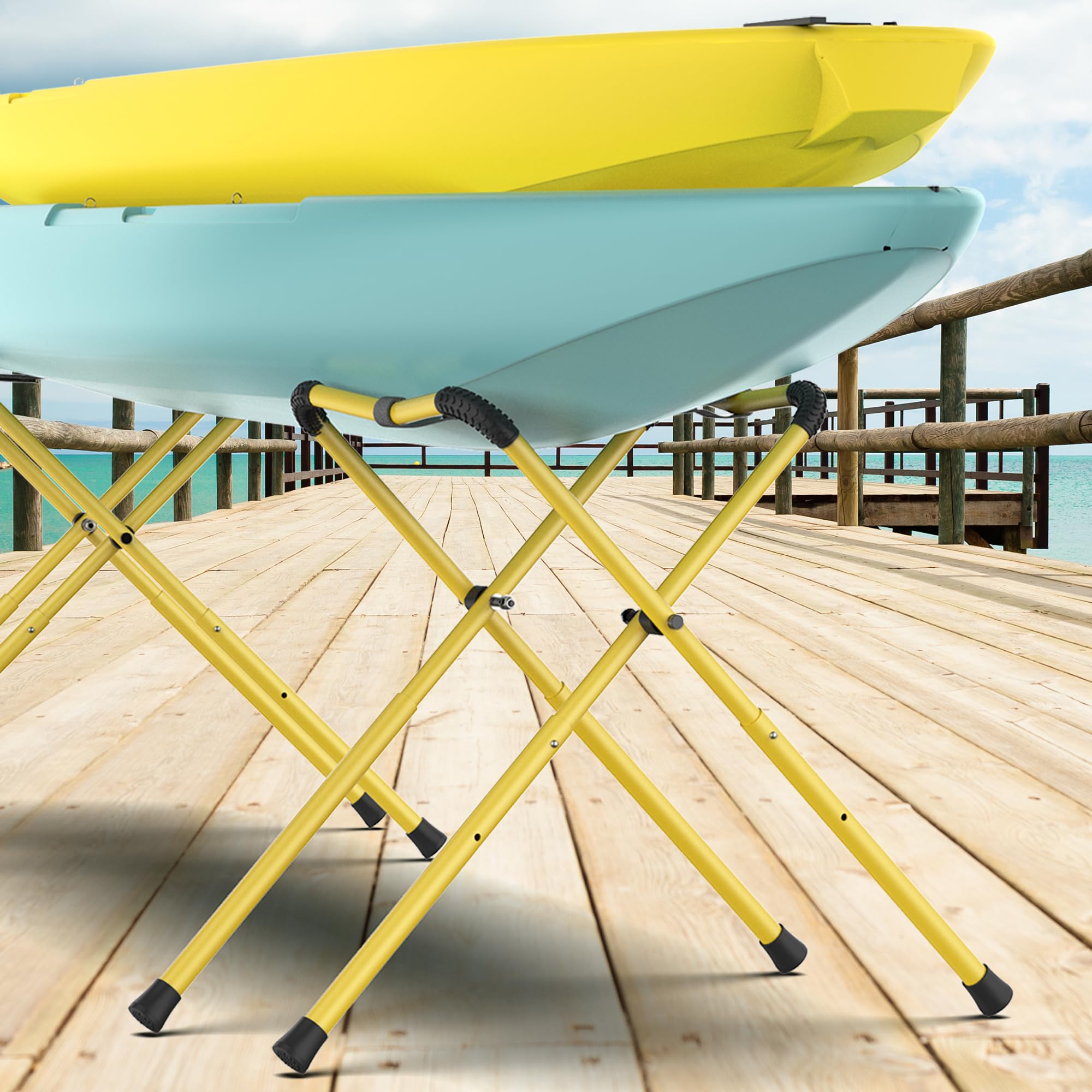 Snapklik.com : 2 PACK Foldable Kayak Stand, Aluminum & Portable Racks ...