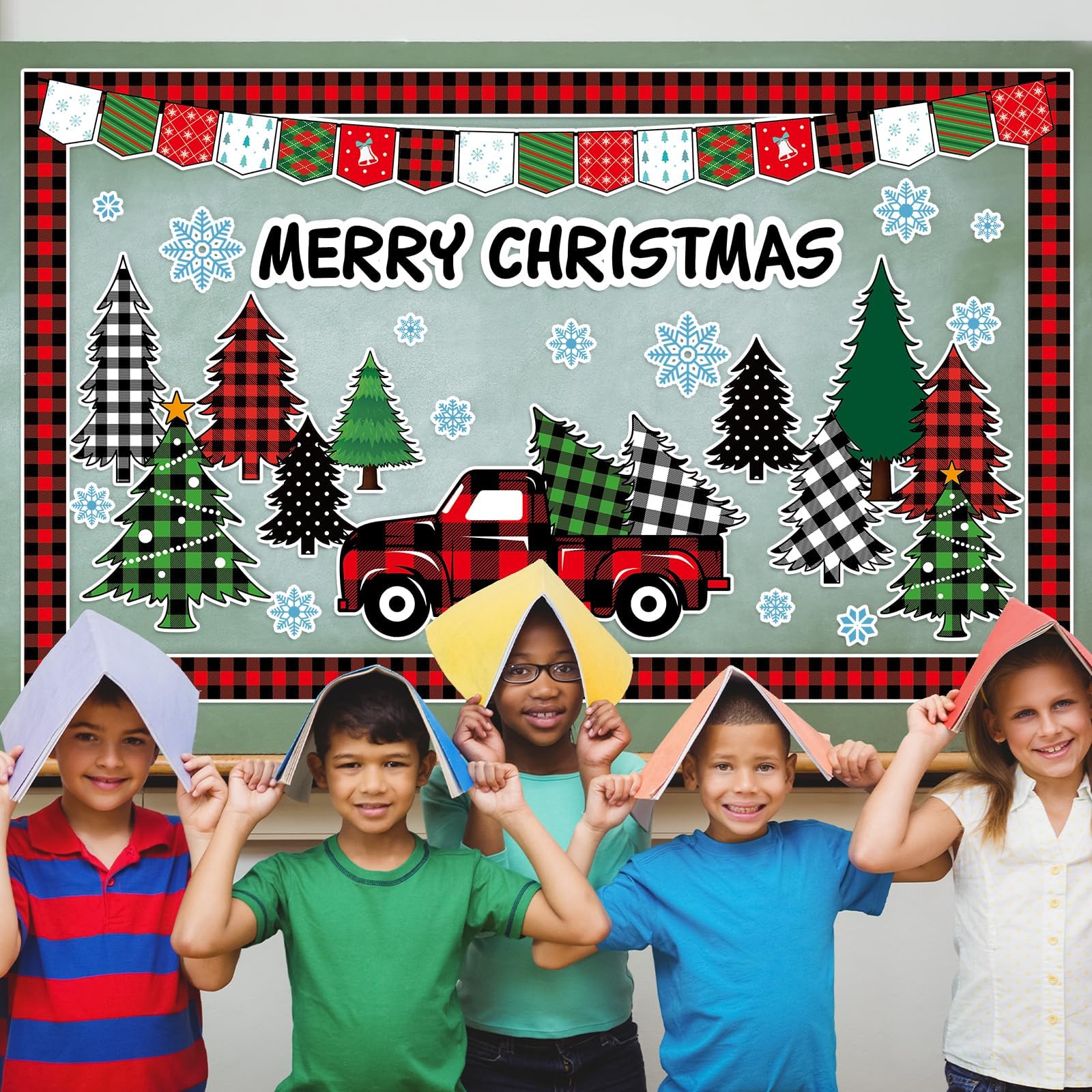 Snapklik.com : Christmas Bulletin Board Decoration Set Merry Paper ...