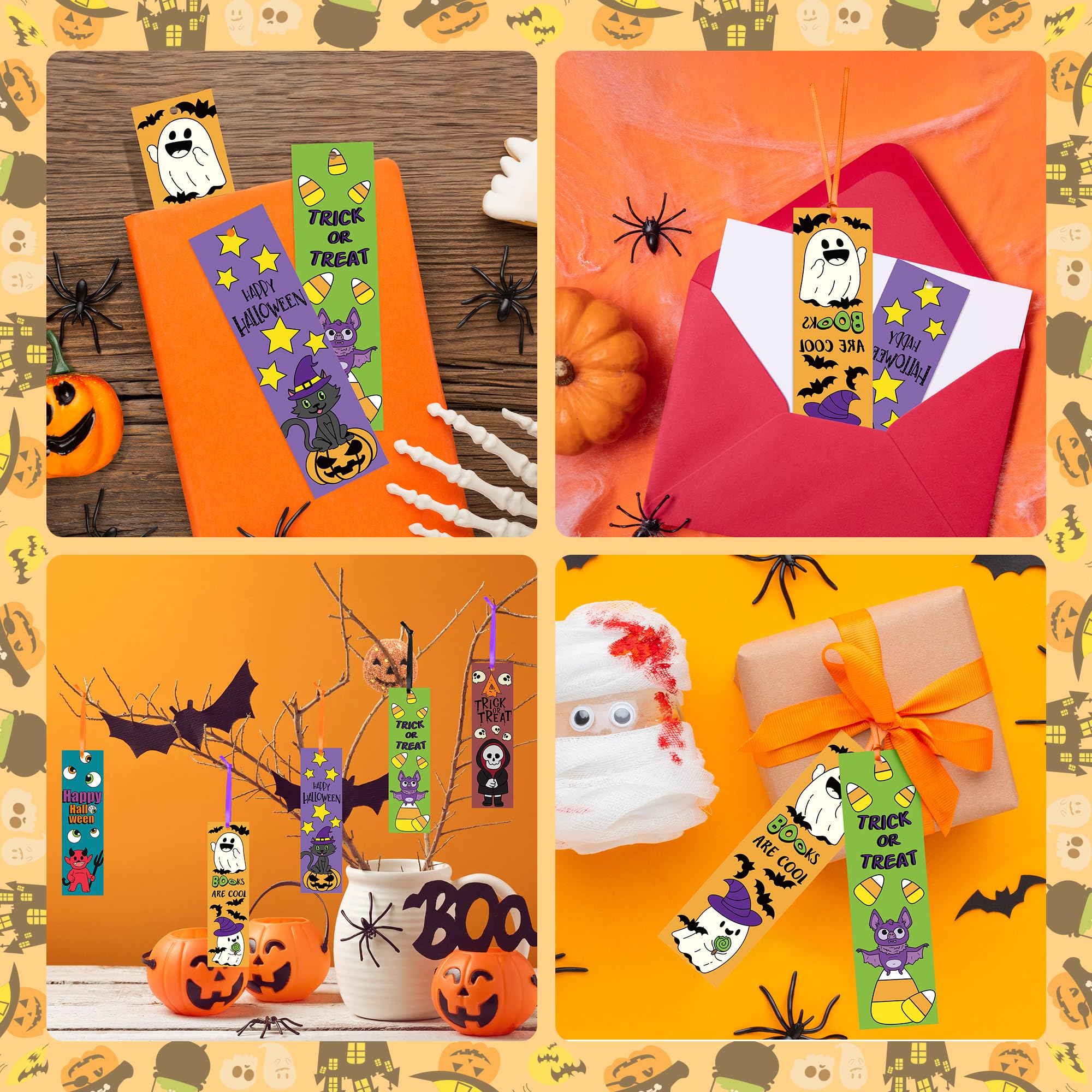 Snapklik.com : 75Pcs Halloween Color Your Own Bookmarks Kids DIY ...