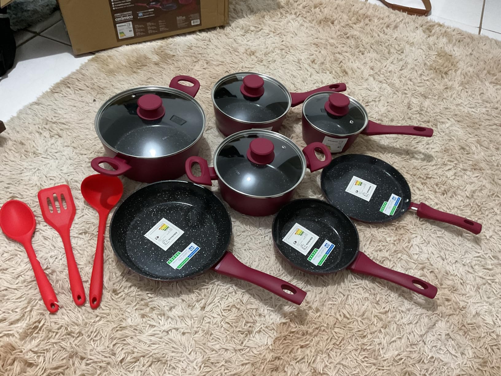 Mimo Style Conjunto 7 panelas de indução + 3 acessórios, Aluminio, 2 ...