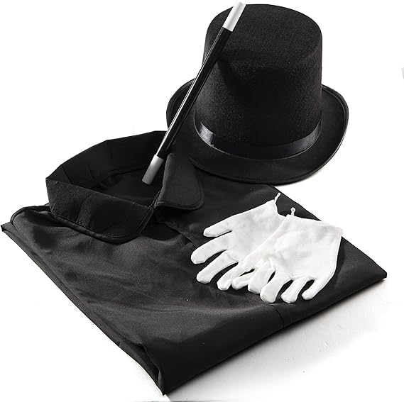 Kids Magician Costume for Boys and Girls with Top Hat, Cape, Magic Wand ...