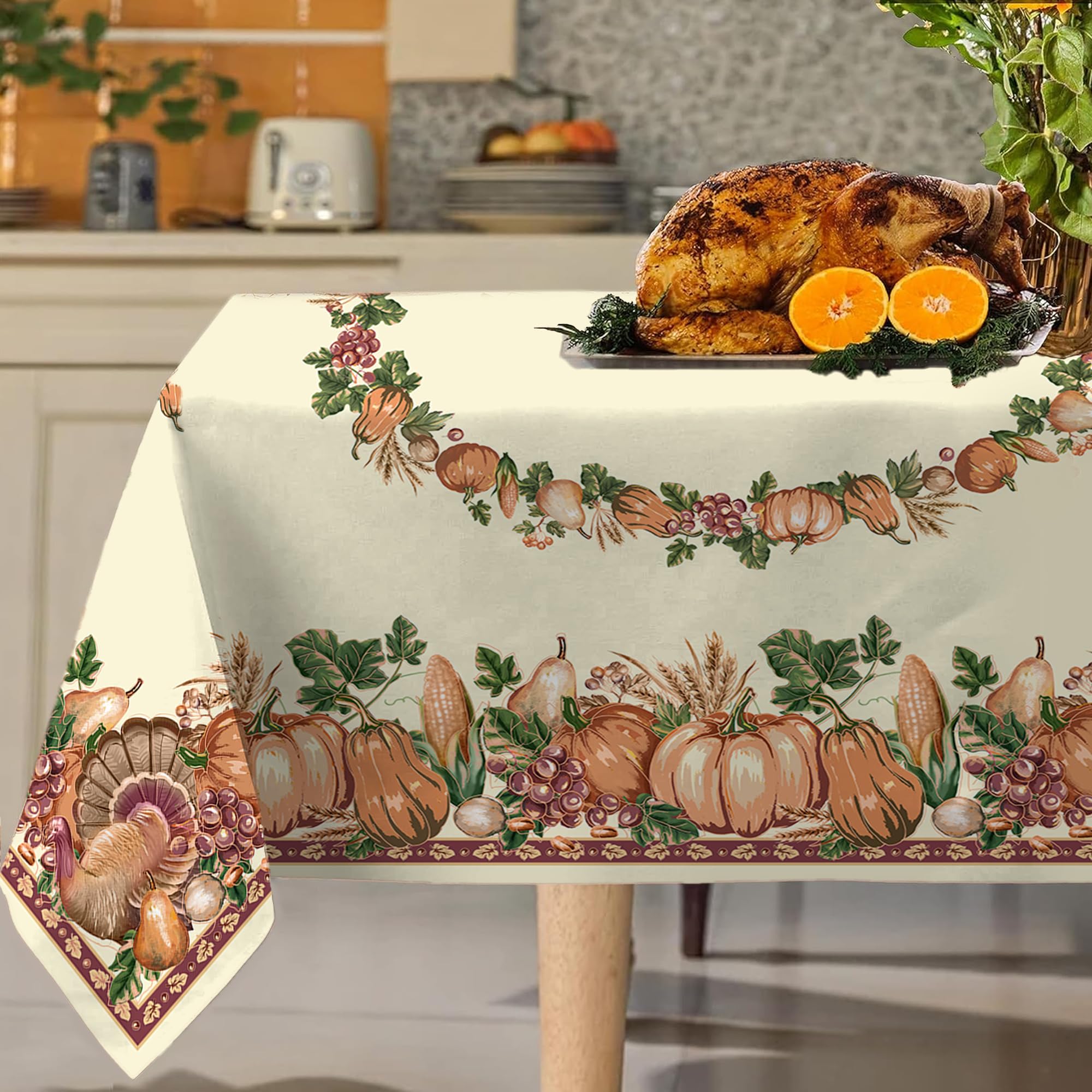 Amazon.com: rectangle fall tablecloth 60" x 120", fall table cloth ...