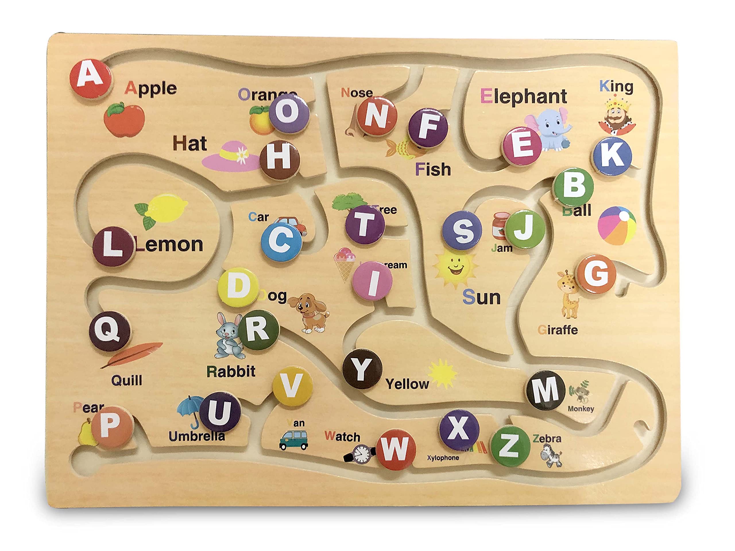 Buy Hi-Range Montessori ABC Alphabet Game Toy Wooden Alphabet Puzzles ...