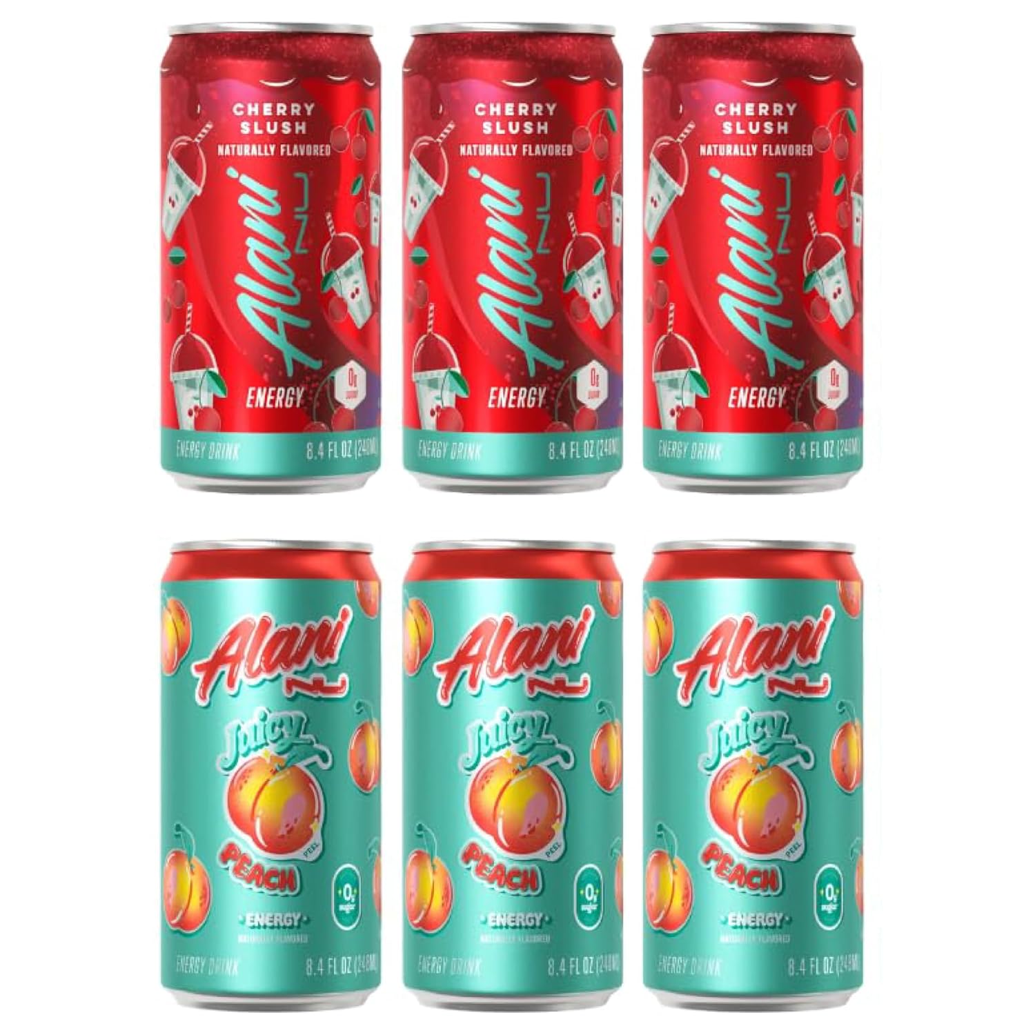Amazon.com : New Alani Sugar Free Energy Drinks - Juicy Peach, Cherry ...