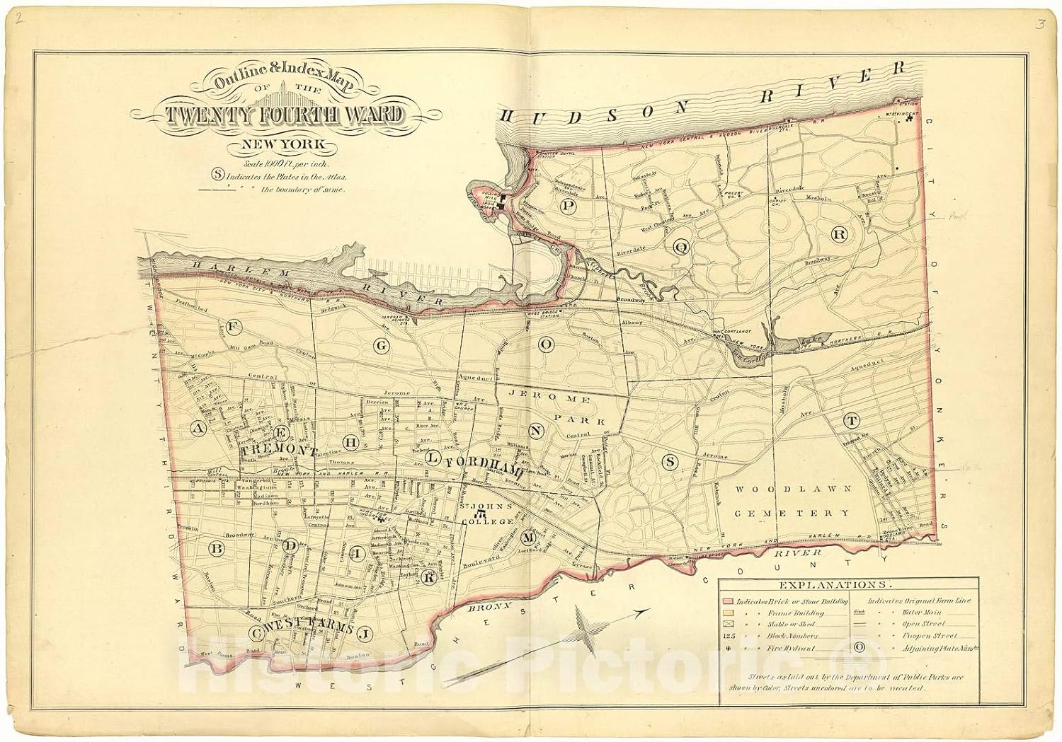 Amazon.com: Historic 1882 Wall Map - Atlas of The 24th Ward, City of ...