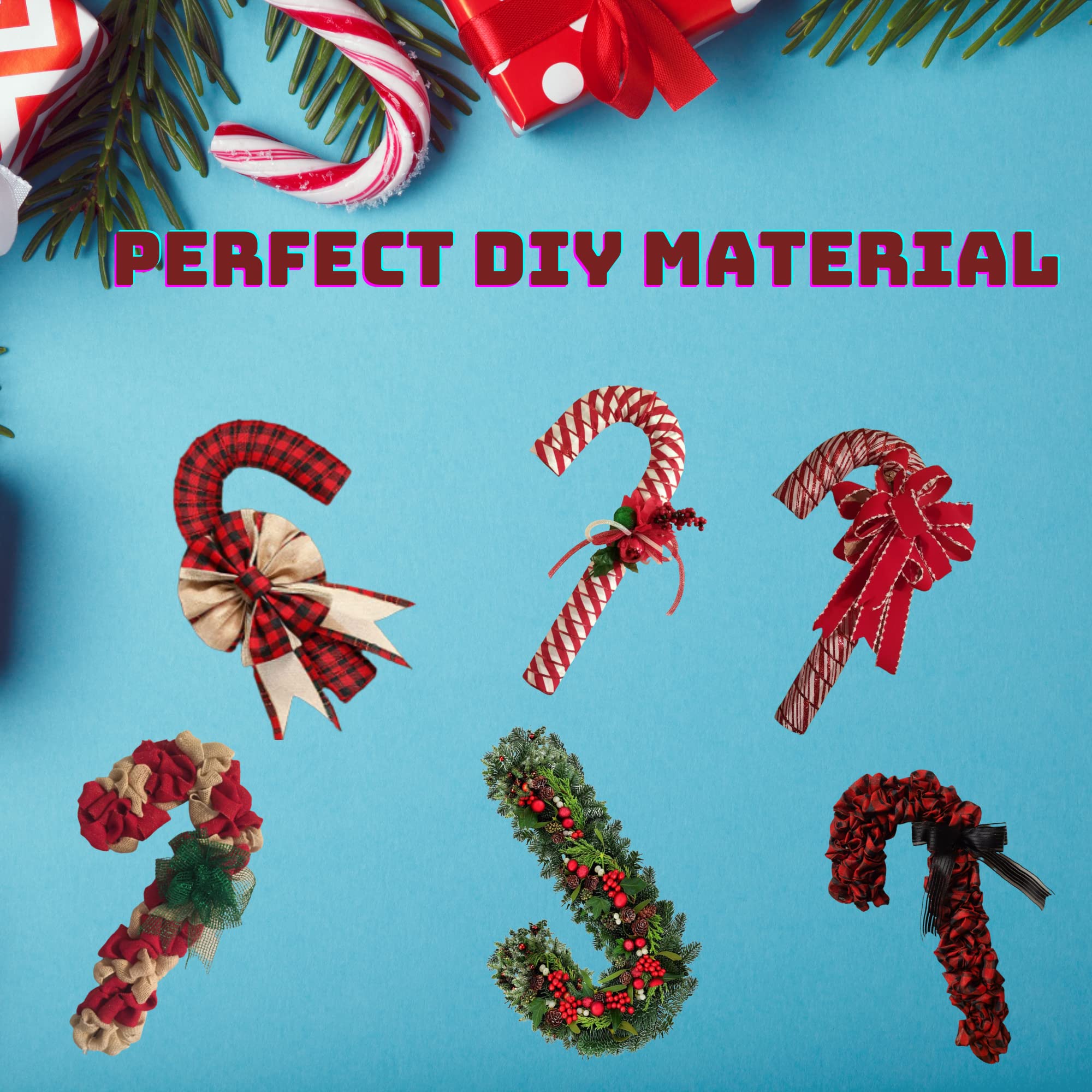 Metal Frames Candy Cane Wreath FSSTAM Candy Cane Metal Wire Wreath