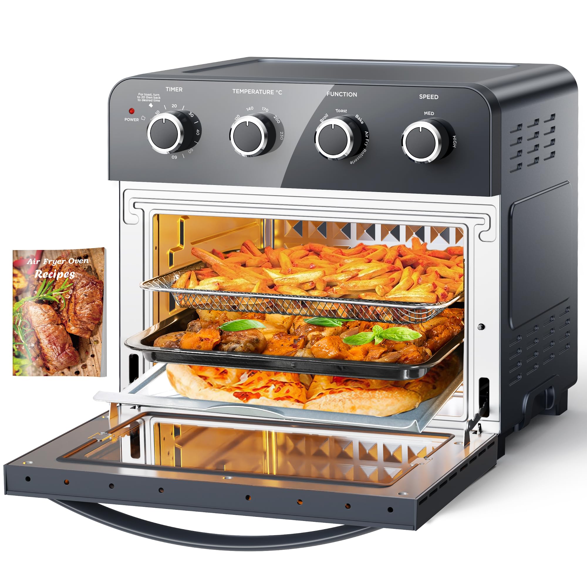 KeeGone Minibackofen mit Umluft 23L, 6 in 1 Multifunktionsofen,1700W ...