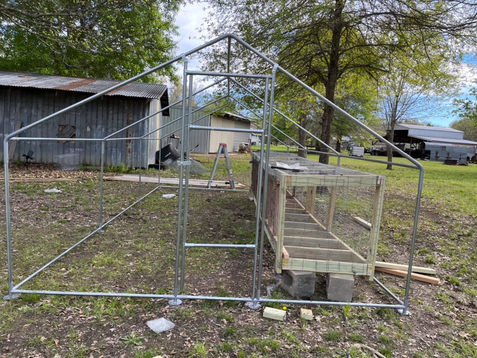 $13/mo - Finance OUYESSIR Outdoor Metal Chicken Coop, Large Walk-in ...