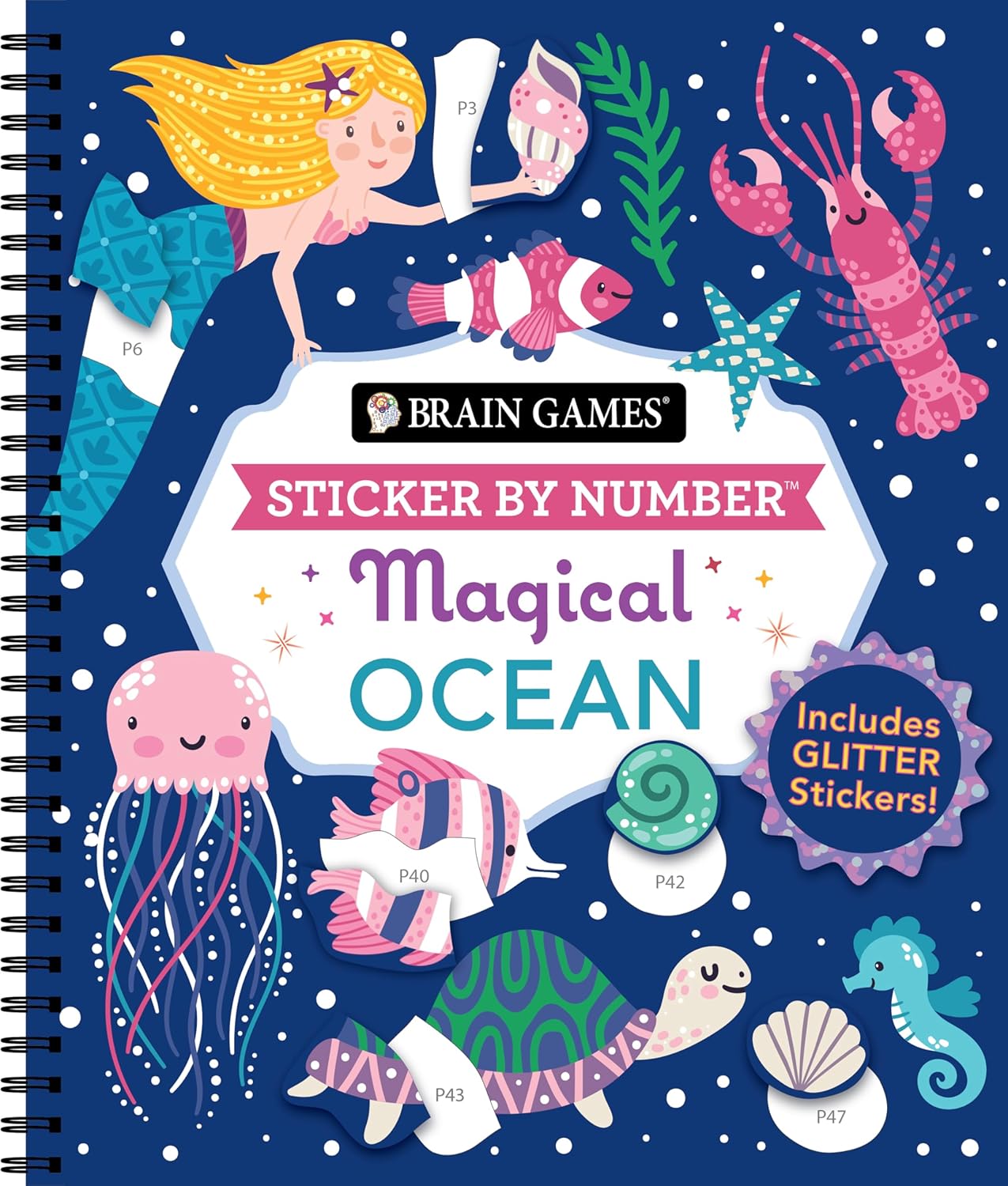 Brain Games - Sticker by Number: Magical Ocean (20 Images to Sticker ...