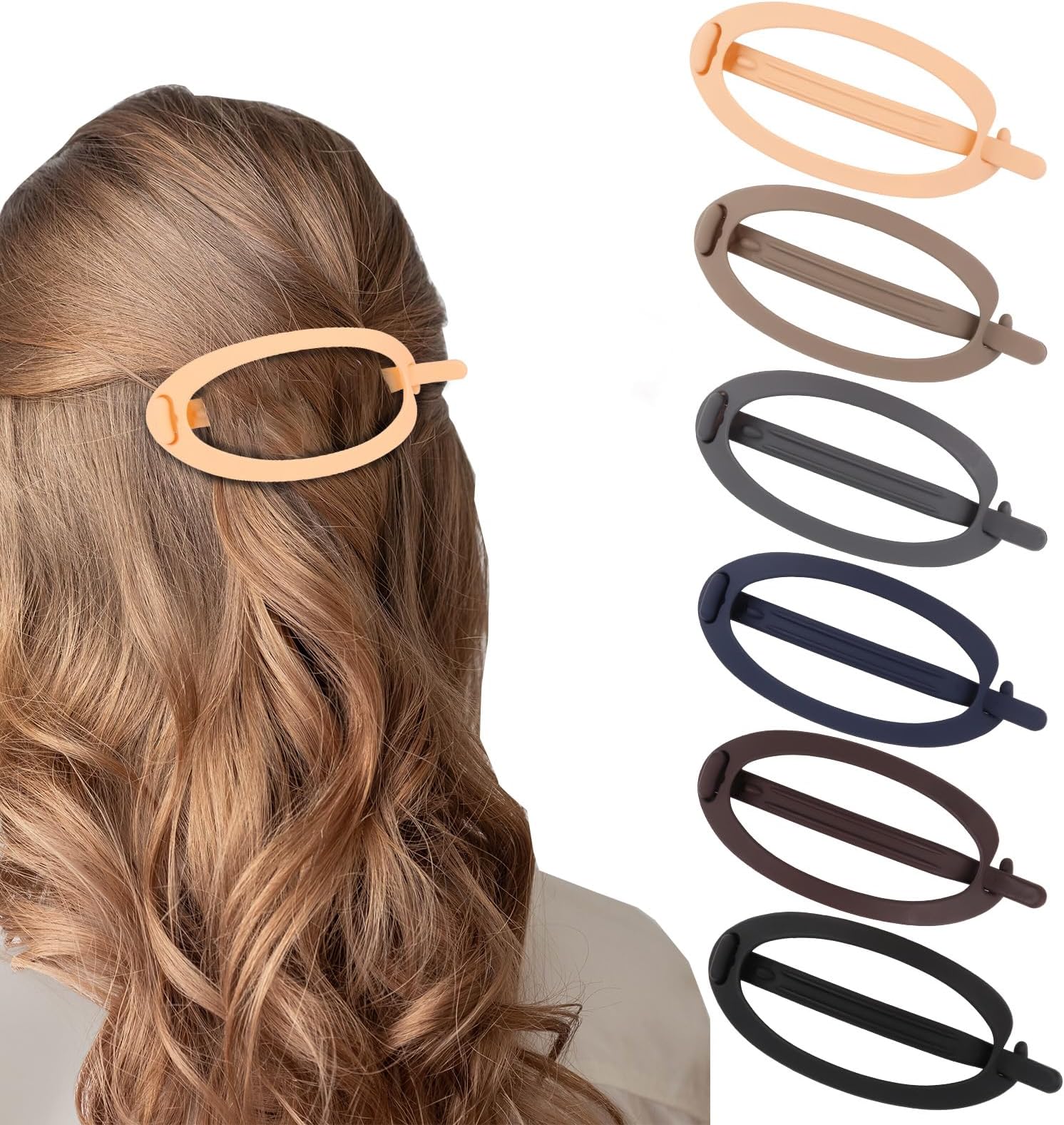 Amazon.com : PUSCOBSY 2 Pcs Flat Hair Clips French Concord Banana Clips ...