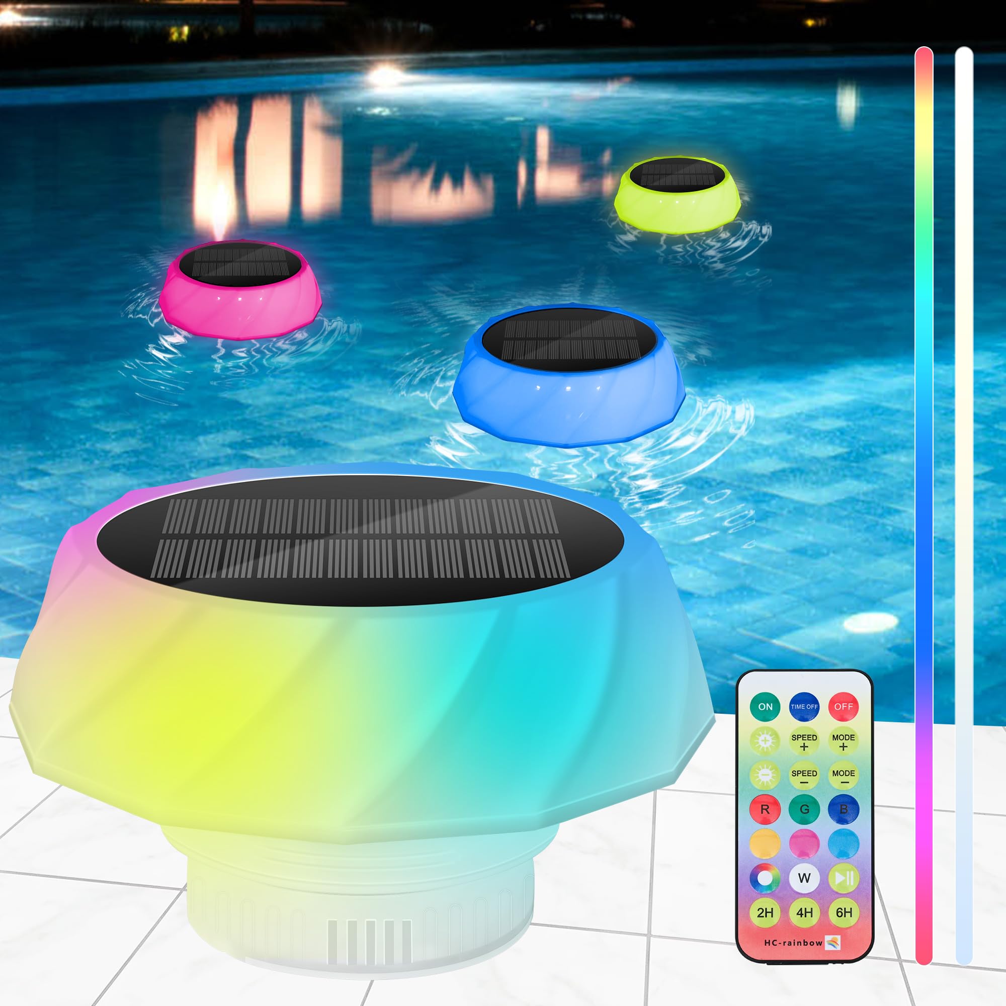 Amazon.com: Solar Pool Chlorine Floater, Chlorine Floater with RGB ...