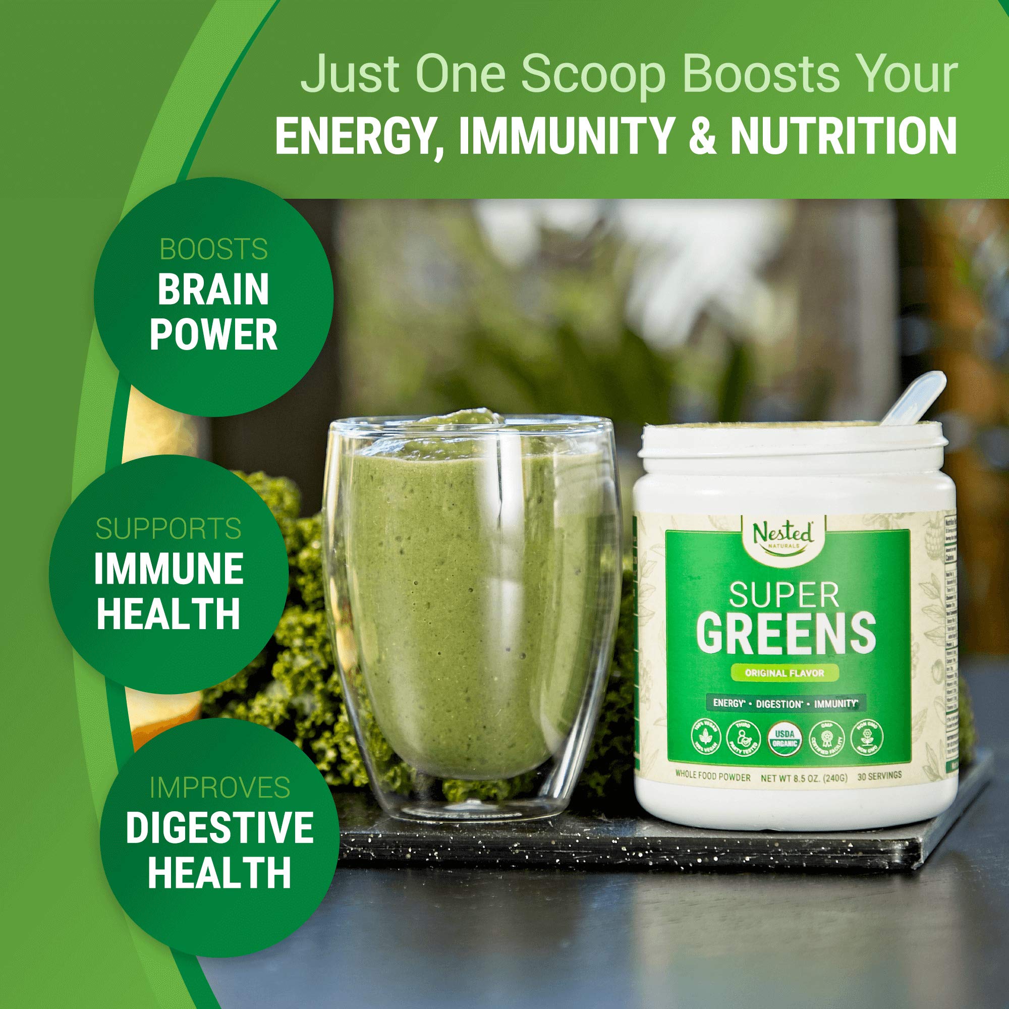 Super Greens Original | #1 Green Superfood Powder | 100% USDA Organic ...