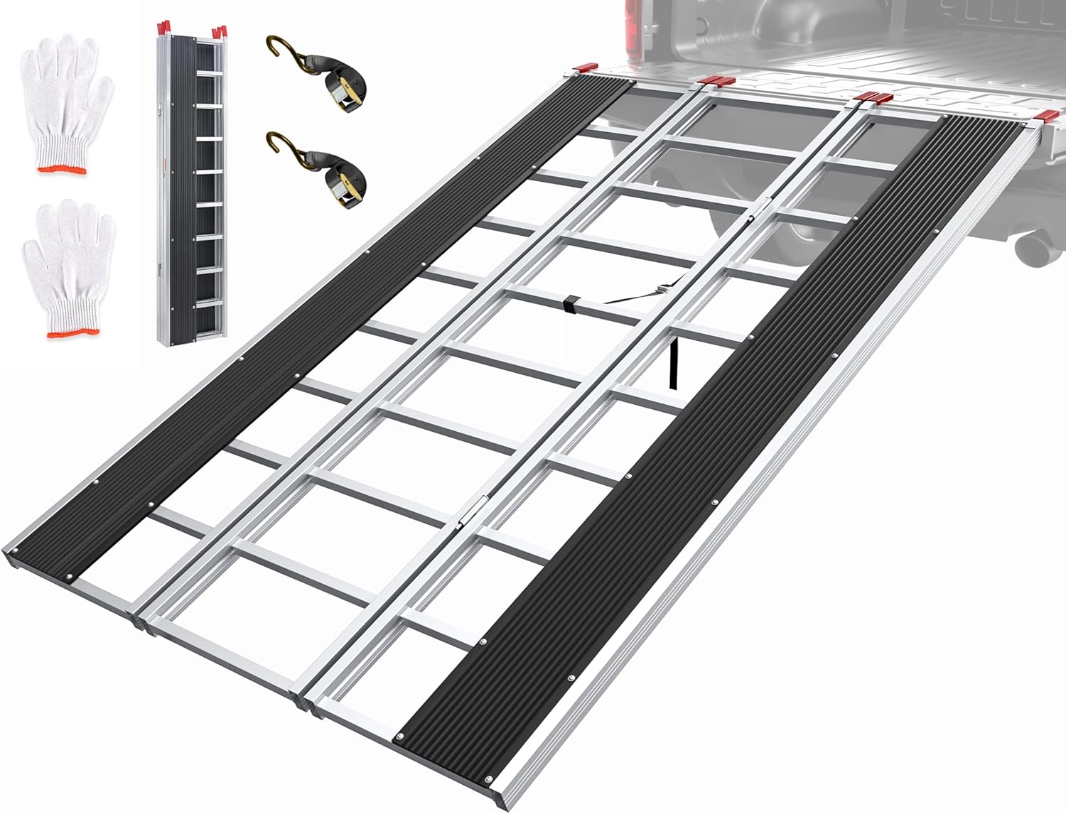 Amazon.com: Truck Ramp Tri-Fold Snowmobile Ramp with Tread Aluminum ...