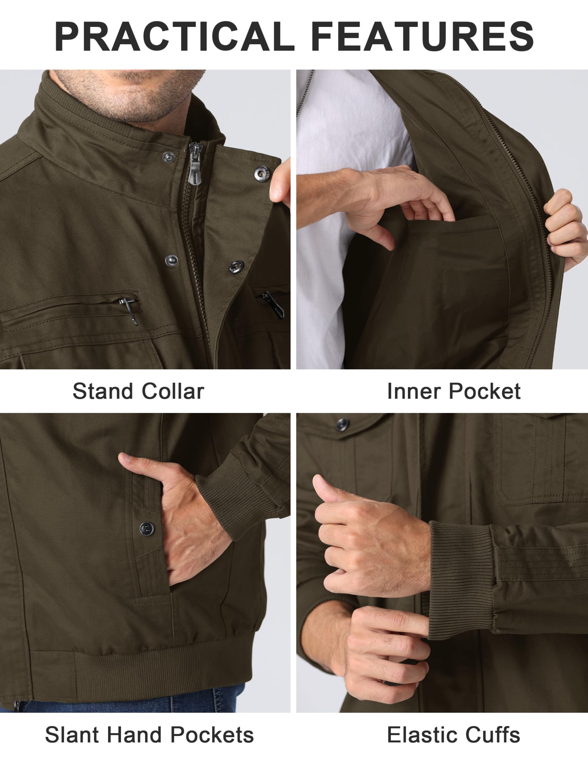 Snapklik.com : Mens Military Lightweight Jacket Multi Pocket Tactical ...