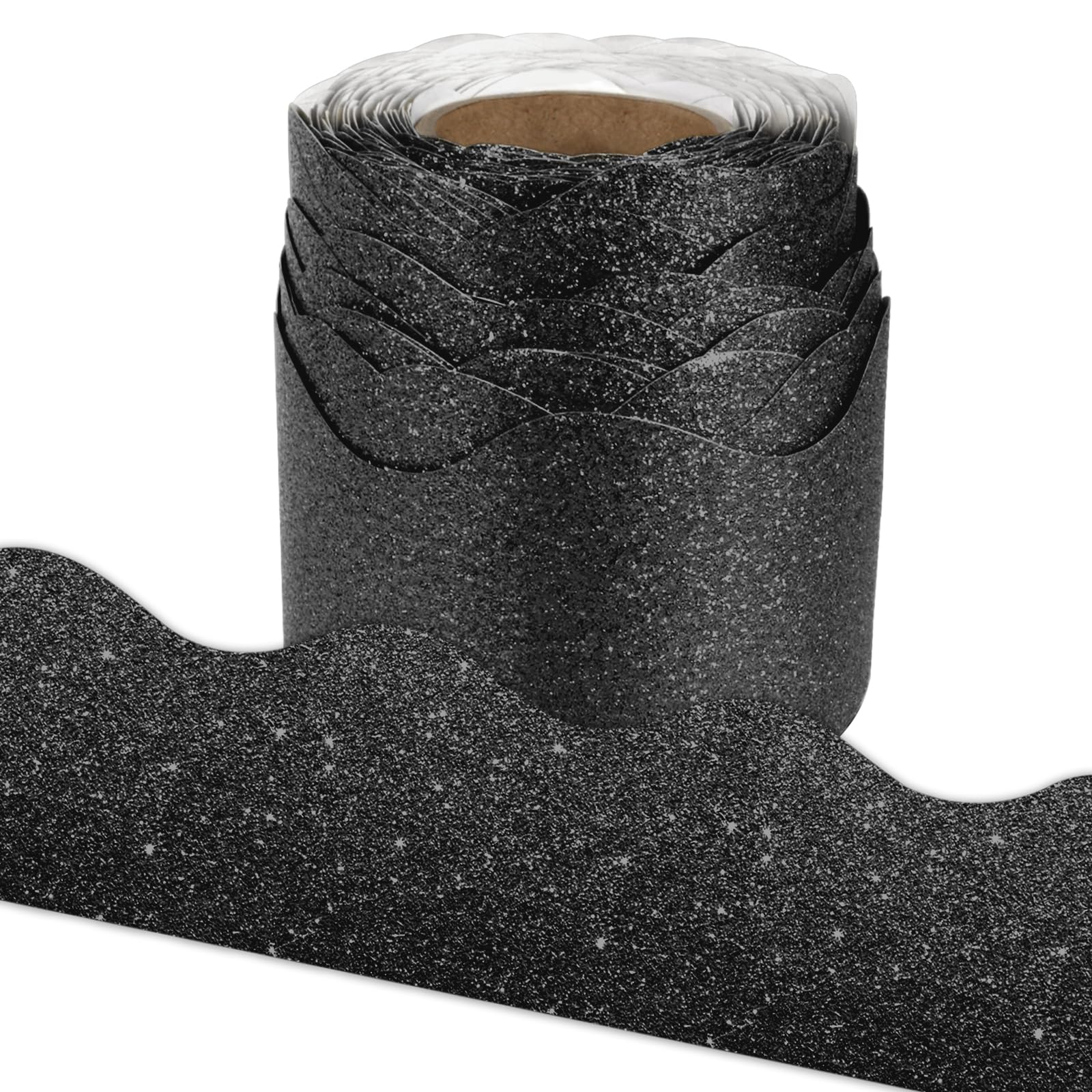 Snapklik.com : 65.6Ft Black Glitter Bulletin Board Border, Shiny ...