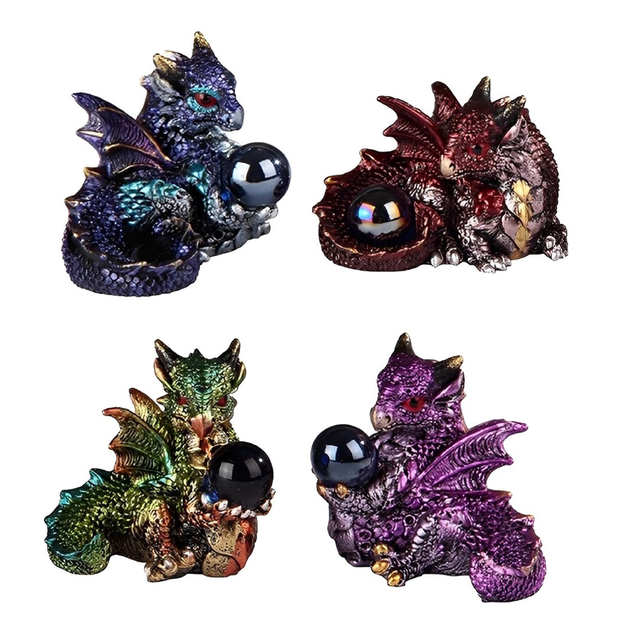 Amazon.com: ICE ARMOR 4-PC Mini Dragon with Gem Set 2.25" H Blue ...