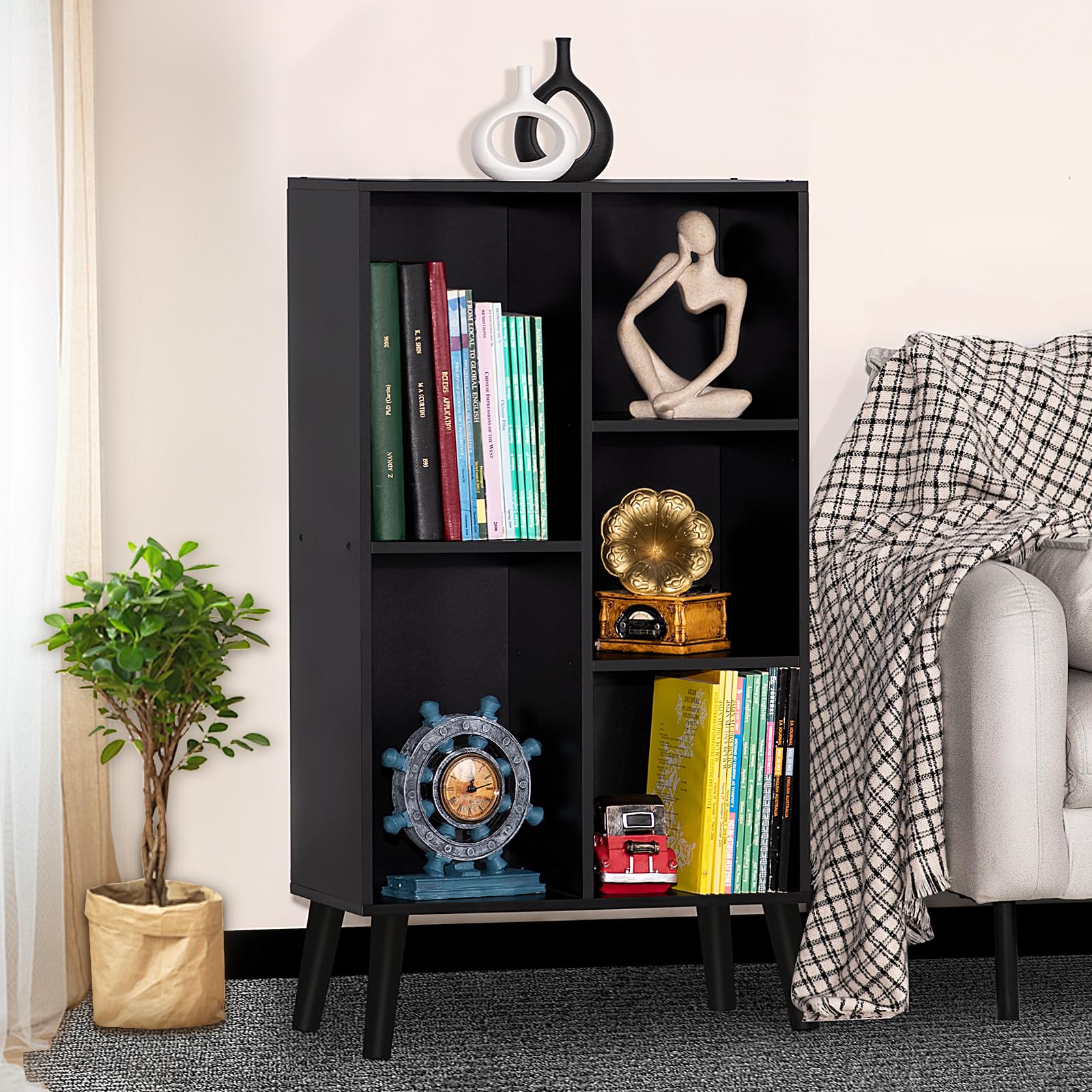 Black Bookshelf Narrow