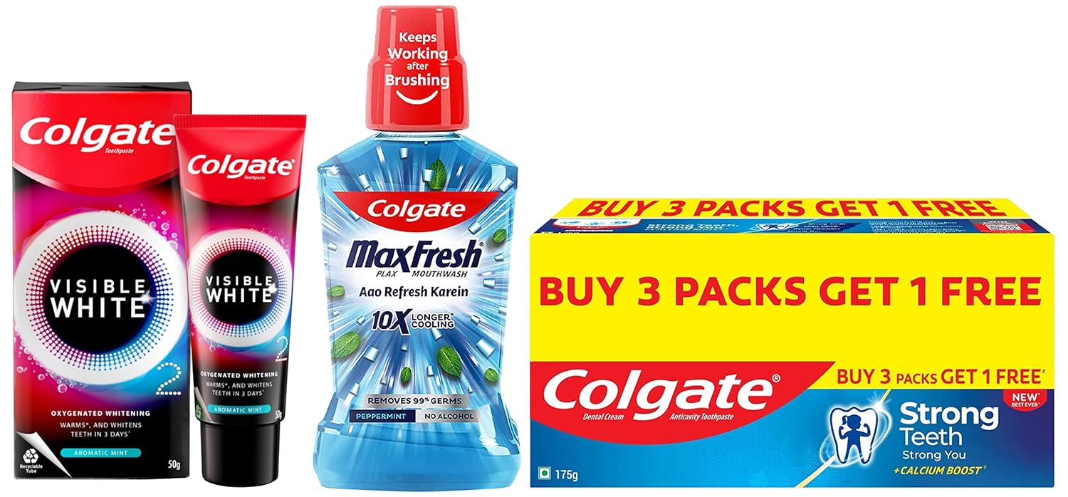 Buy Colgate Plax Pepper Mint Mouthwash, 0% Alcohol - 500 ml & Visible ...