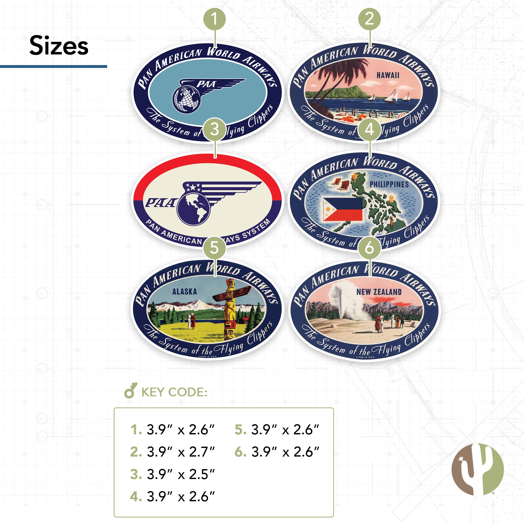 Snapklik.com : Desert Cactus Pan Am Stickers Airway Emblem Airlines ...