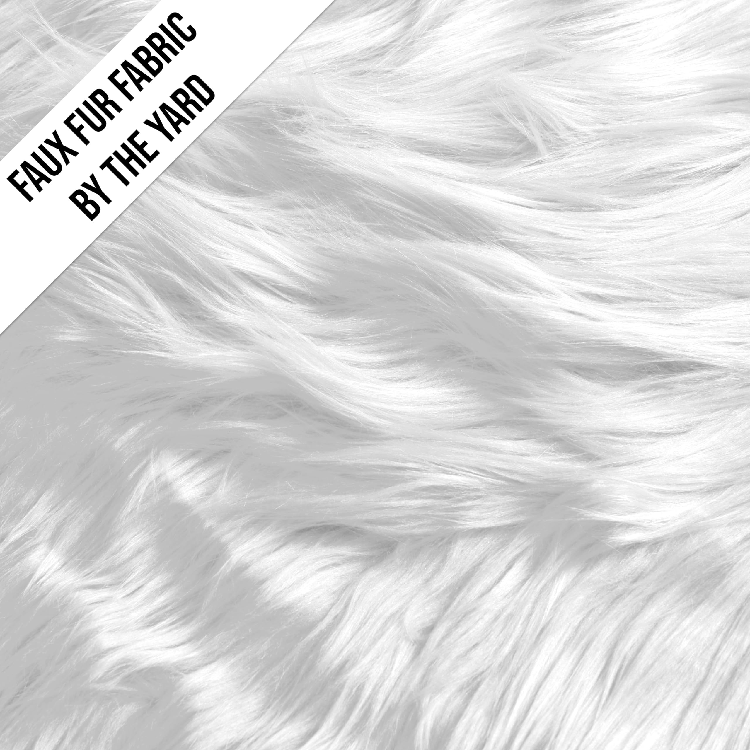 Amazon.com: White Fur Fabric by The Yard - Craft Fur Fuzzy Fabric - 60 ...