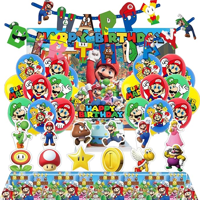 Amazon.com: FEMUOMA for Mario Birthday Party Supplies, Party ...