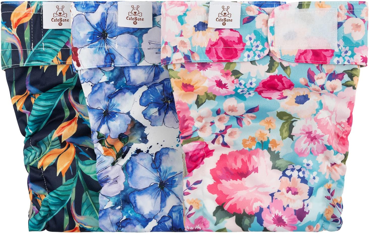 Amazon.com : CuteBone Washable Dog Diapers Female No Tail Hole 3 Pack ...