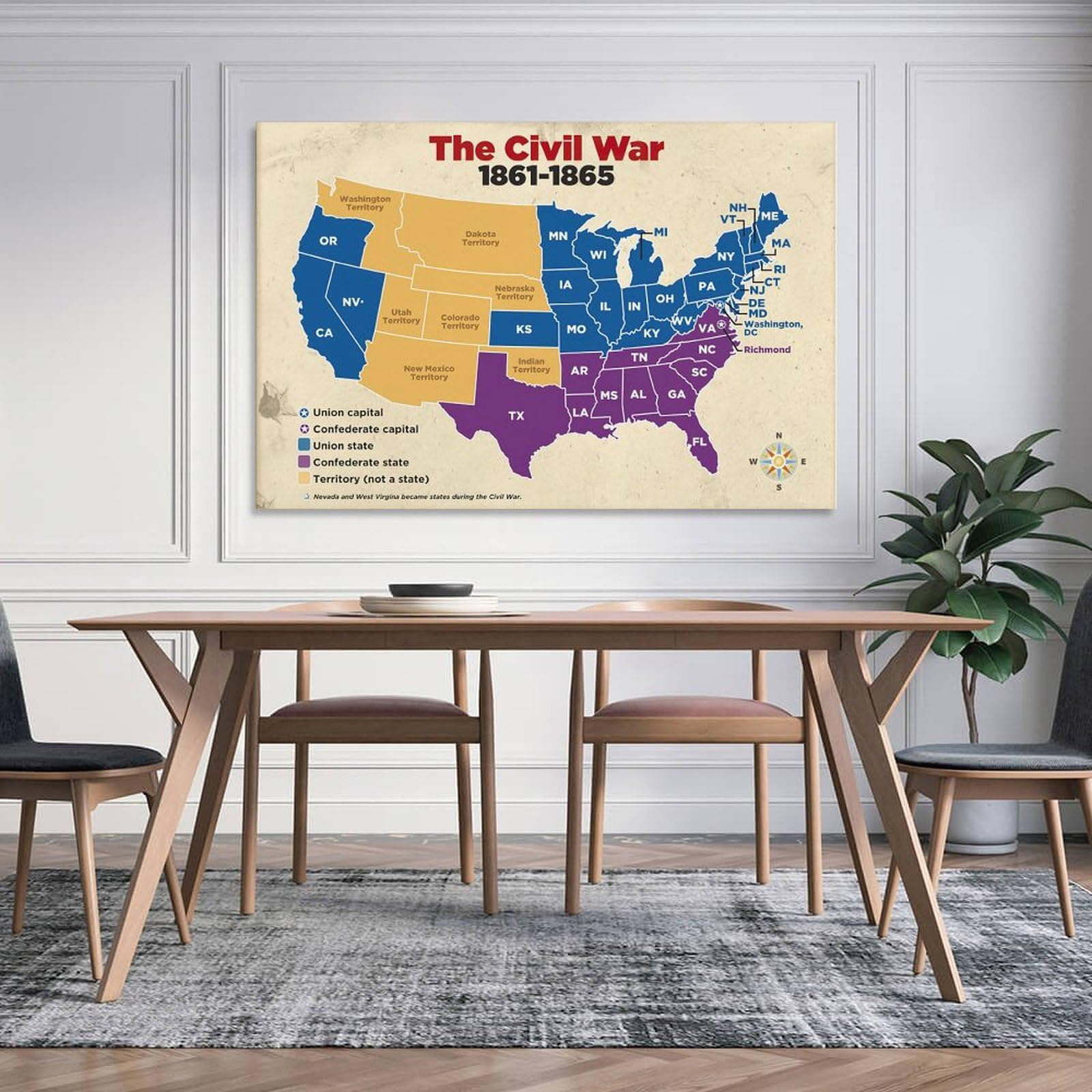Mapa De Los Estados Unidos Durante La Guerra Civil Edhelpercom