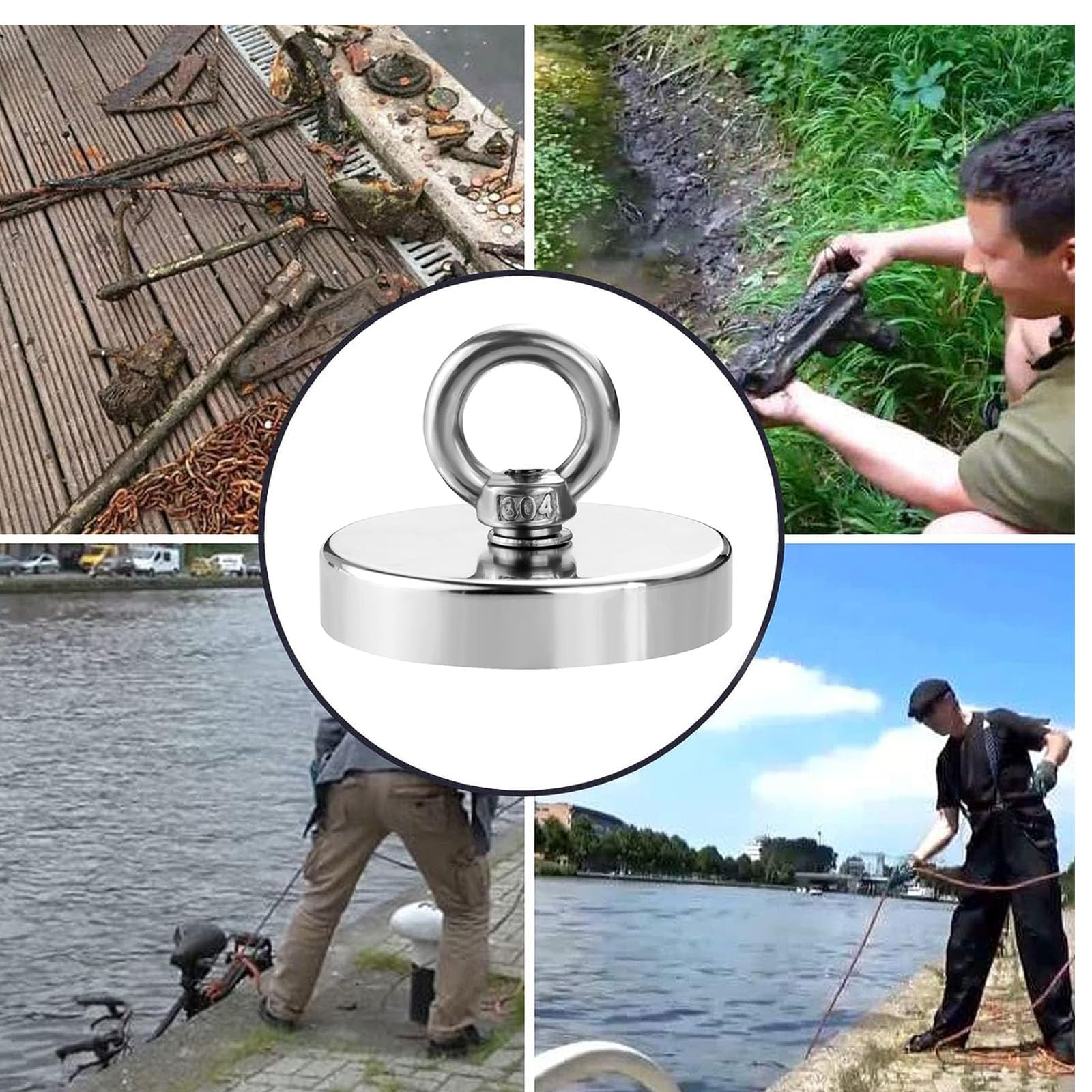 Neodymium Bar Magnets Neodymium Fishing Magnet Kit 1000LB Pull Force ...