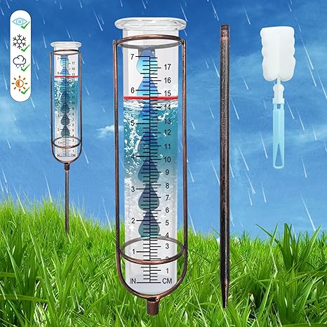 Amazon.com : Rain Gauges for Yard, Rain Gauge Glass Rain Gauge Outdoor ...