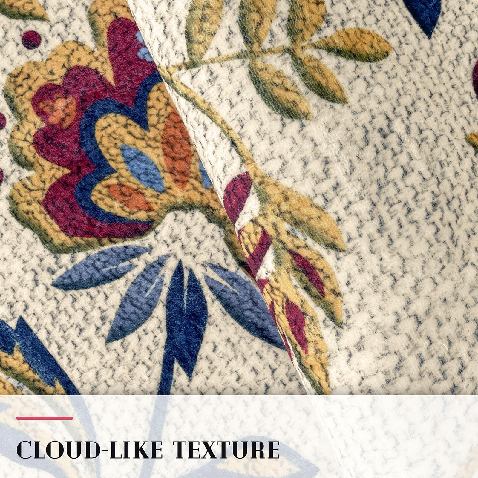 Lansny Modern Floral Area Rug 3x5 Washable Kitchen Rugs Non-Slip ...