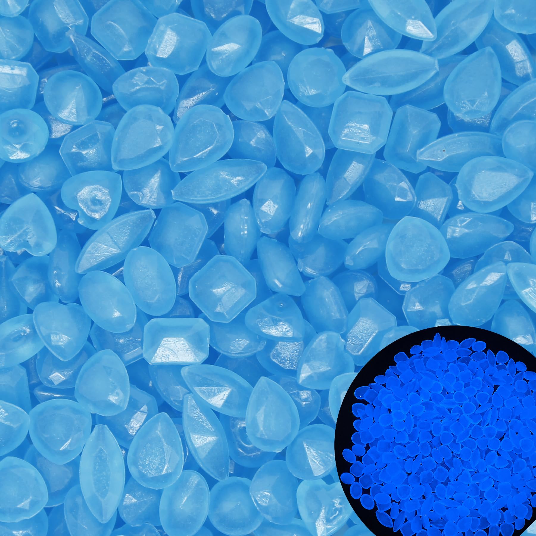 Amazon.com: 300pc Glow Stones Glow in The Dark Rocks Outdoor Decorative ...