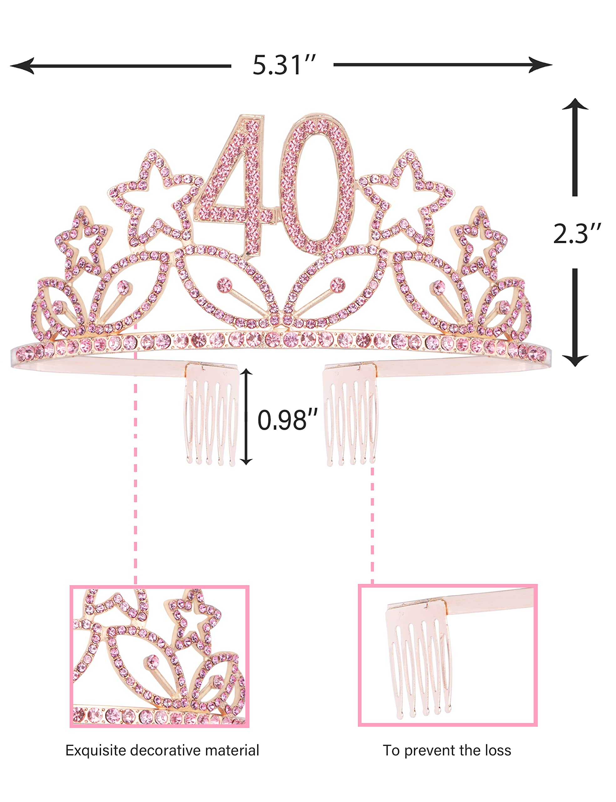 40th Birthday, 40th Birthday Gifts for Women, 40th Birthday Tiara, 40th ...