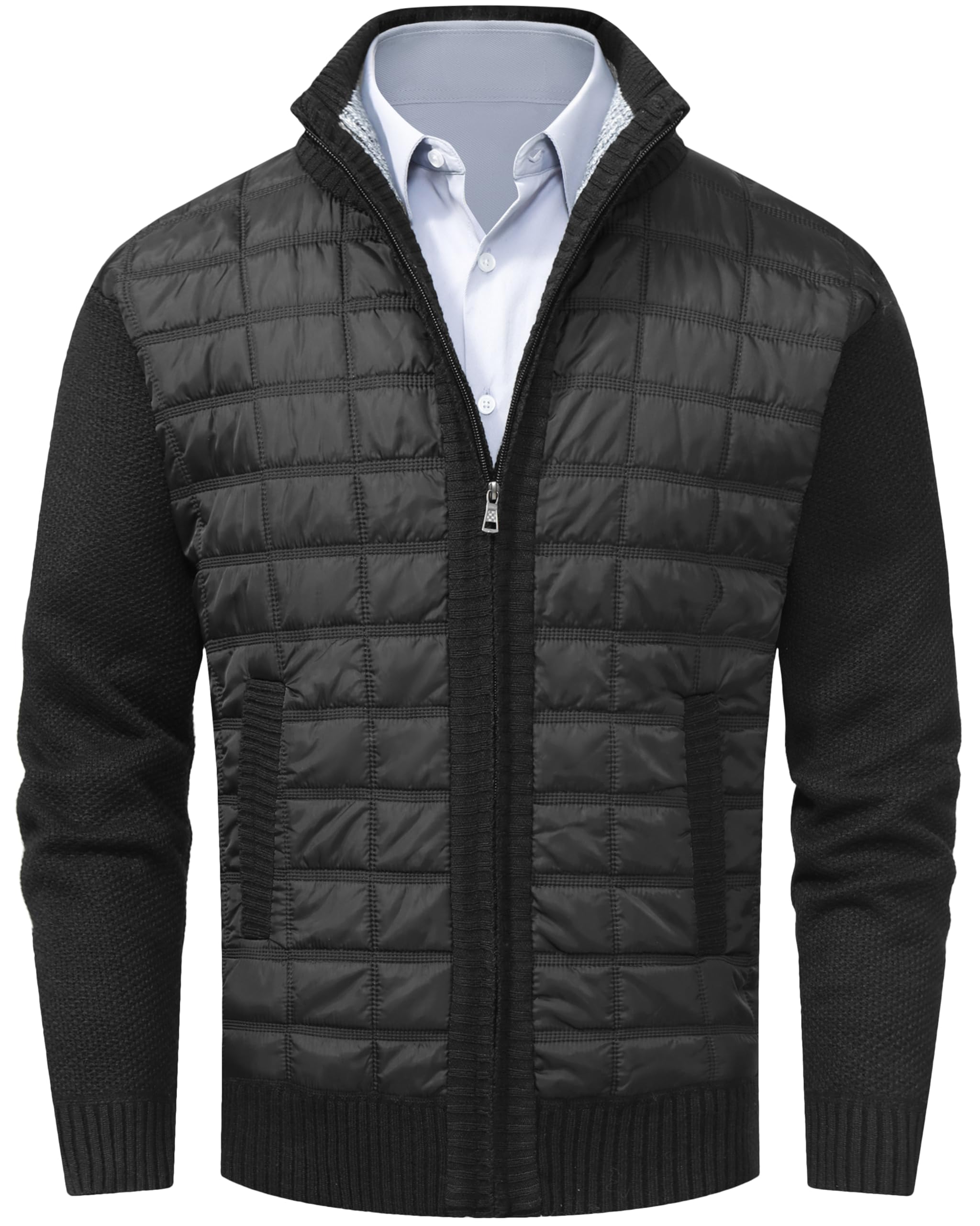 VtuAOL Men's Cardigan Sweaters Casual Full Zip Sweaters Knitted ...