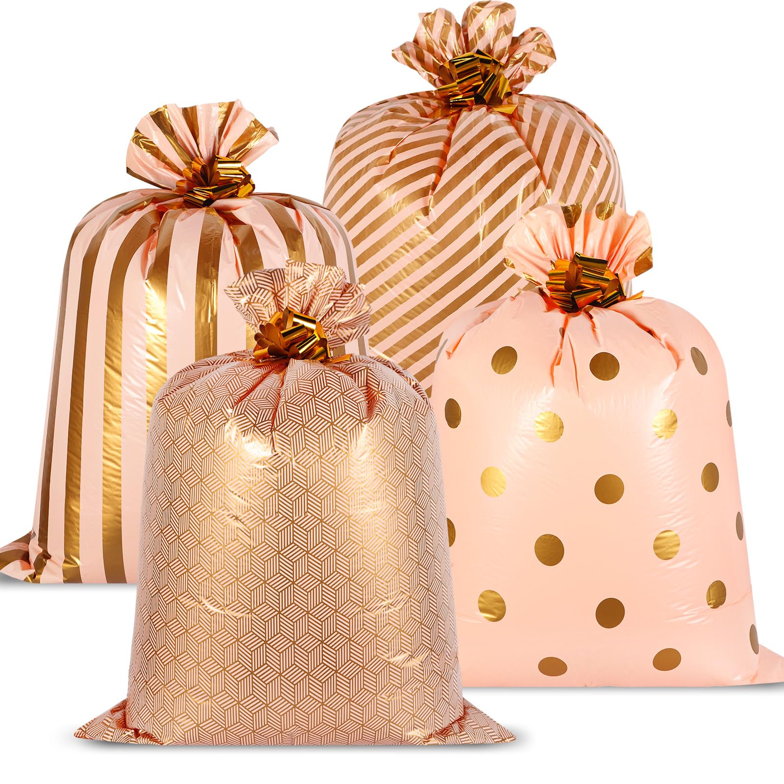 Amazon.com: Fulmoon 4 Pcs 48 Inch Jumbo Gift Bag Golden New Year Extra ...