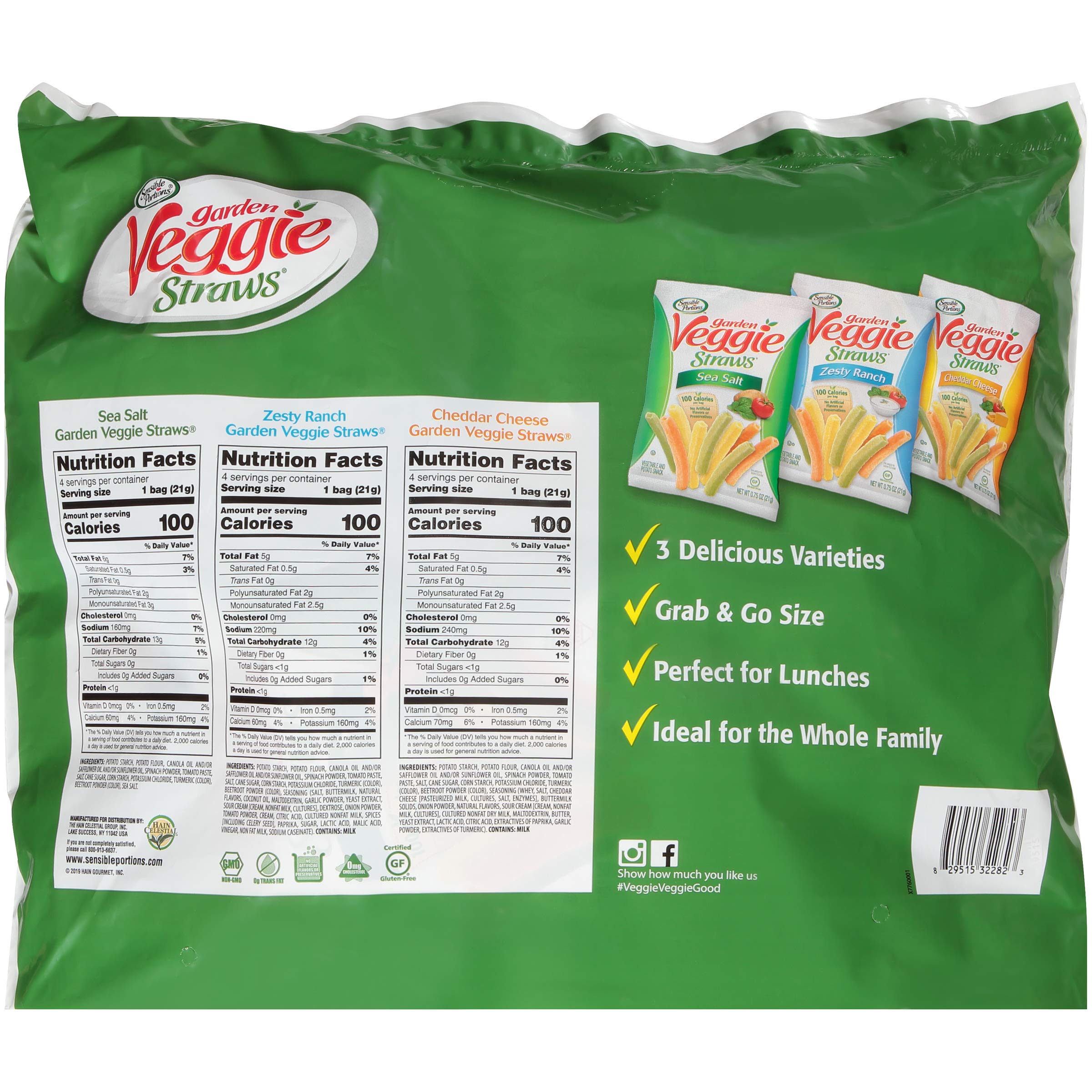 Snapklik.com : Sensible Portions Garden Veggie Straws Variety Pack, Sea ...