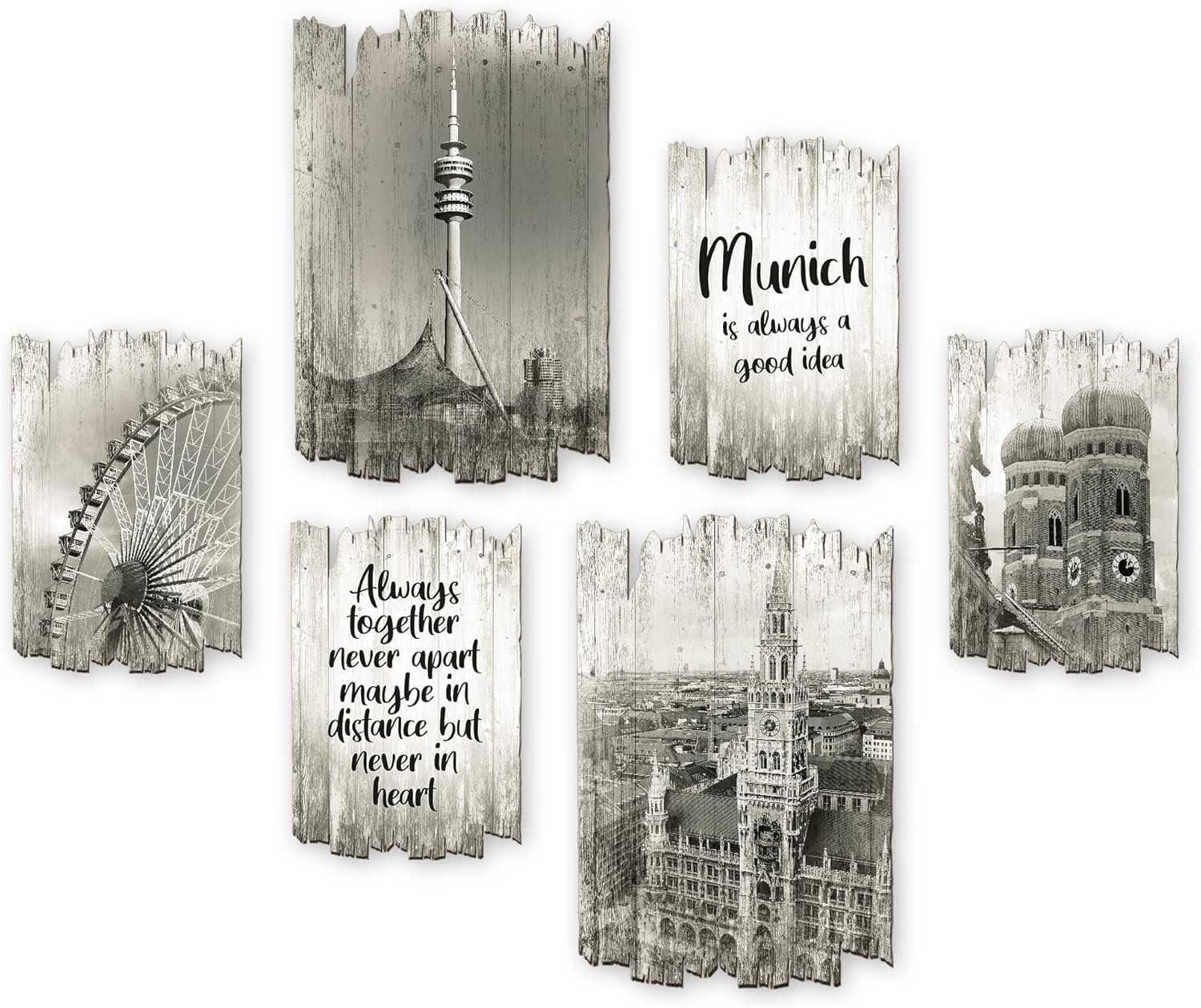 Amazon.de: Kreative Feder WANDBILD „München“ 6-teiliges Bilder-Set aus ...