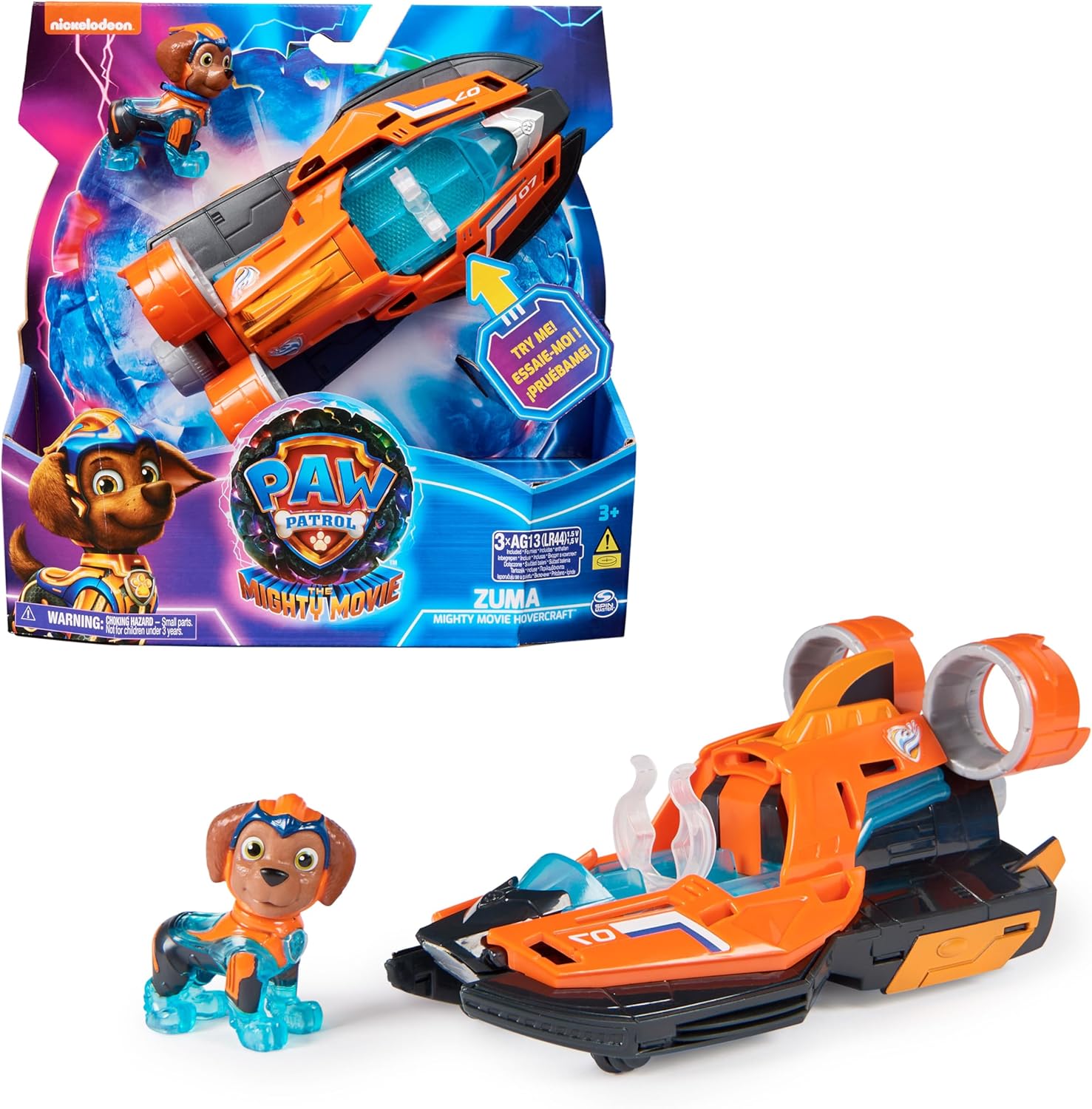 PAW Patrol: The Mighty Movie, Toy Jet Boat with Zuma Mighty Pups Action ...