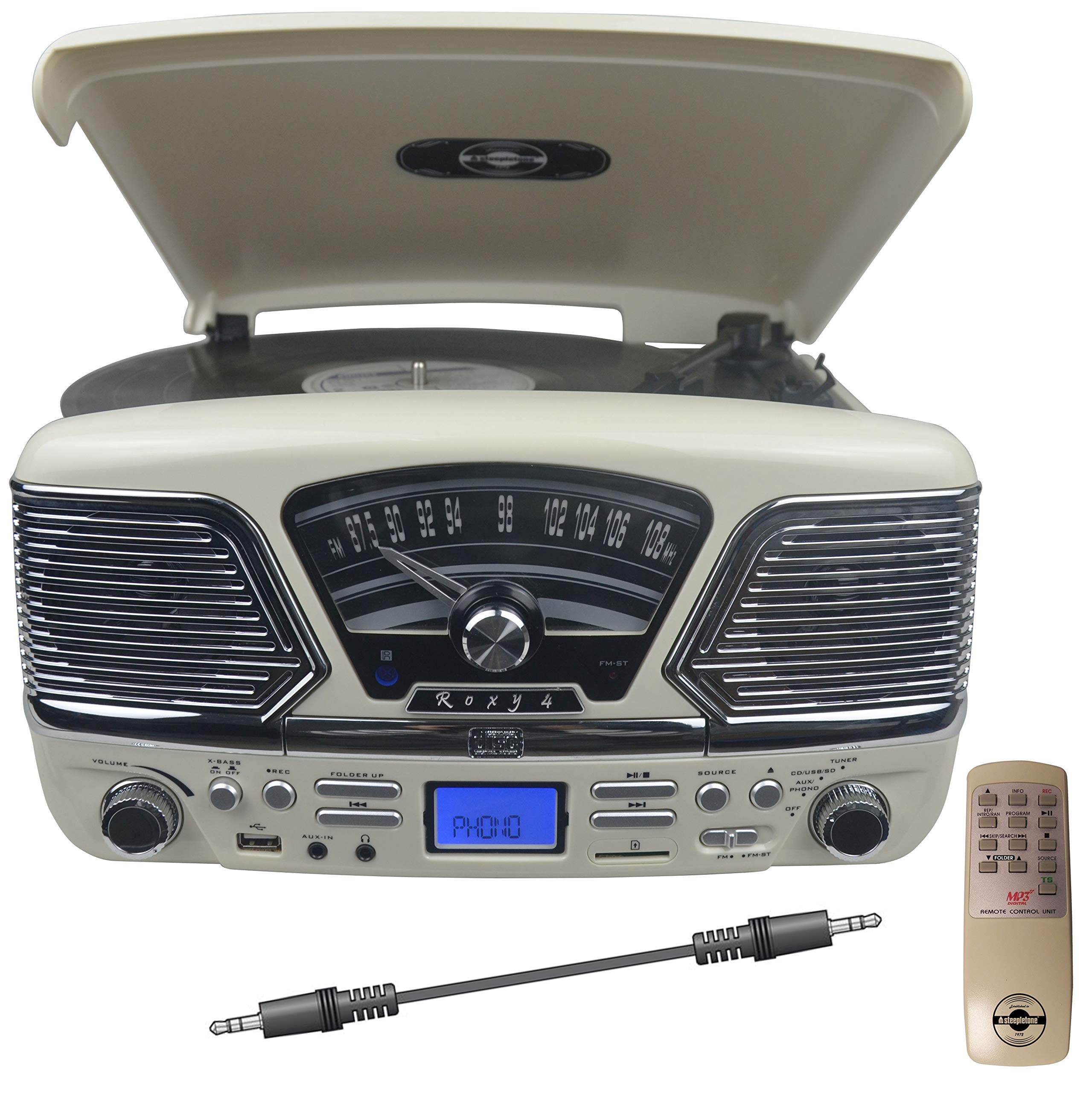 Retro American Diner Style Music Centre, CD, Record Player, Radio, MP3 ...