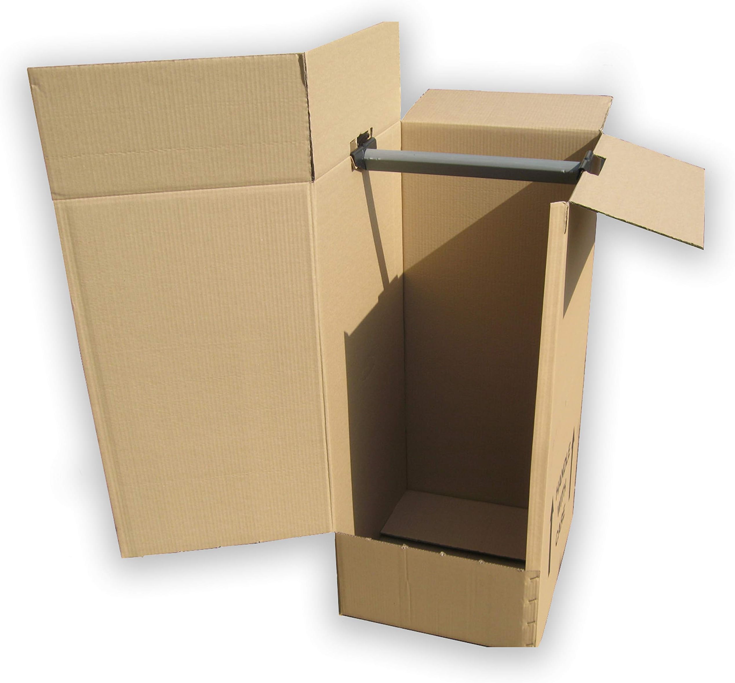 5 x LARGE STRONG WARDROBE CARDBOARD BOXES WITH HANGING RAILS FOR MOVING ...