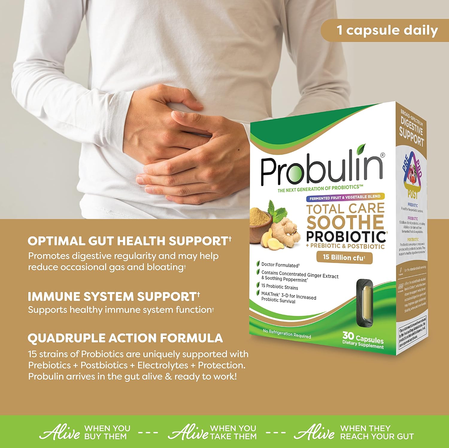 Buy Probulin Total Care Soothe Probiotic, Supplement for Digestive ...