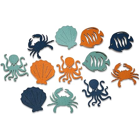 Amazon.com : Shoreside Nautical Small Wood Cutouts for Crafts, Ocean ...