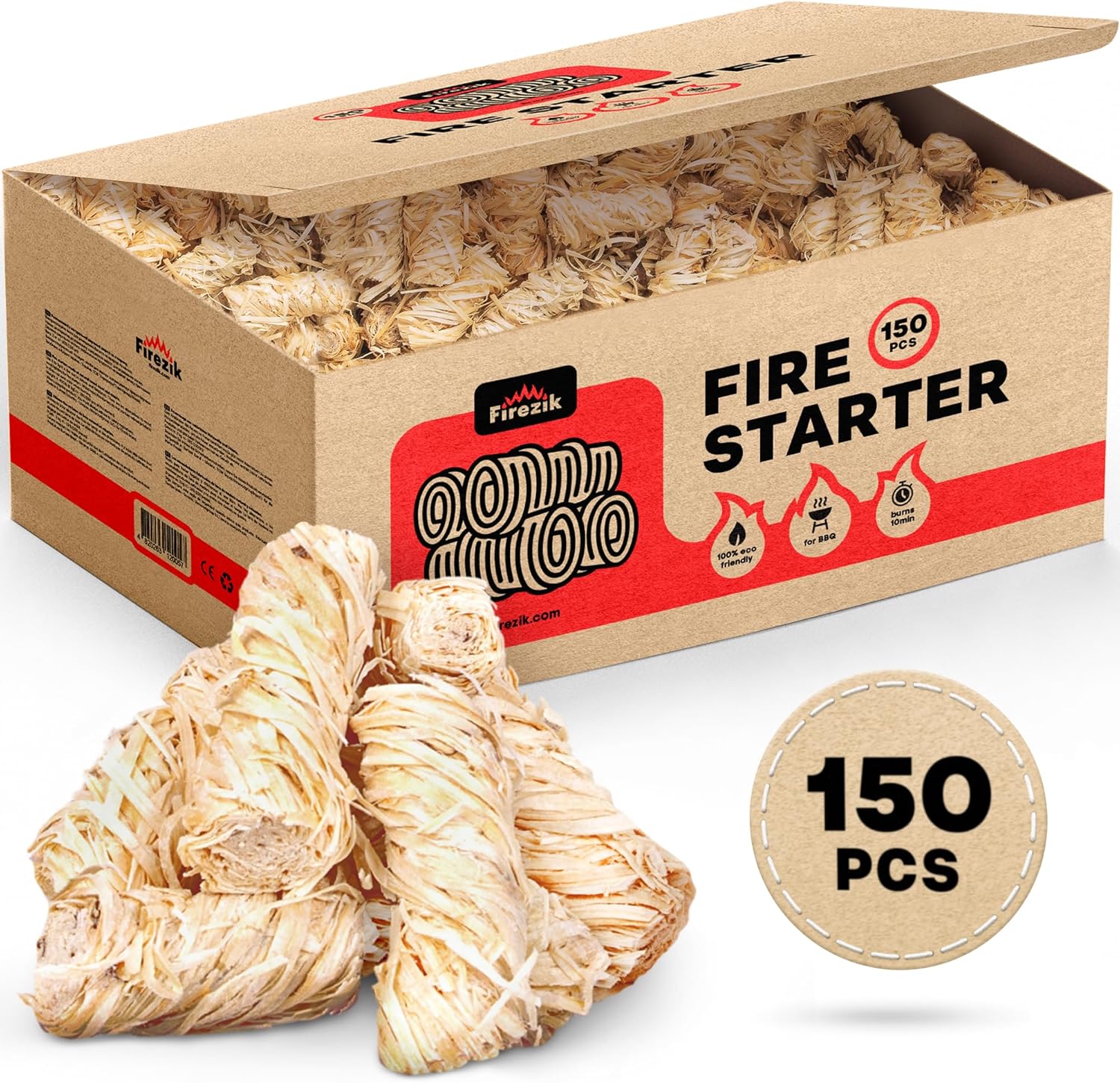 Amazon.com : Fire Starters 150 pcs for Fireplace, BBQ, Grill, Campfires ...