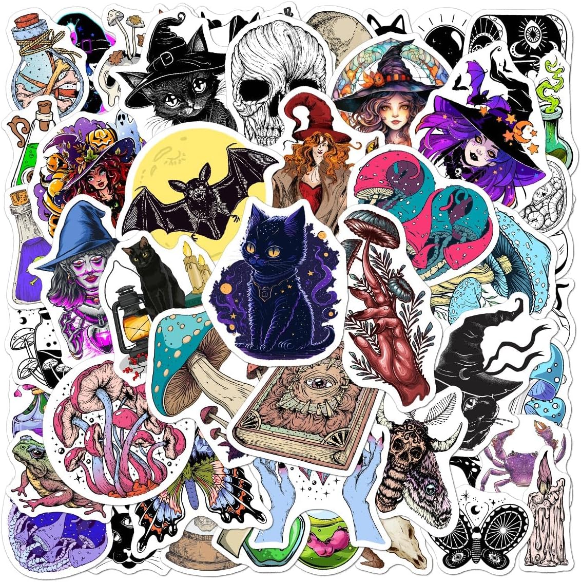 Amazon.com: Pack 50 Pcs Witches Witch Witchy Stickers for Water Bottles ...