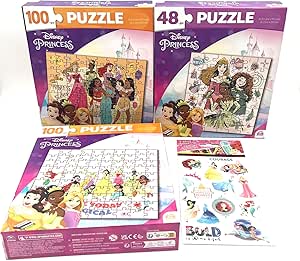 Amazon.com: Disney Princess Jigsaw Puzzles 3pk Bundle for Kids Ages 4-8 ...