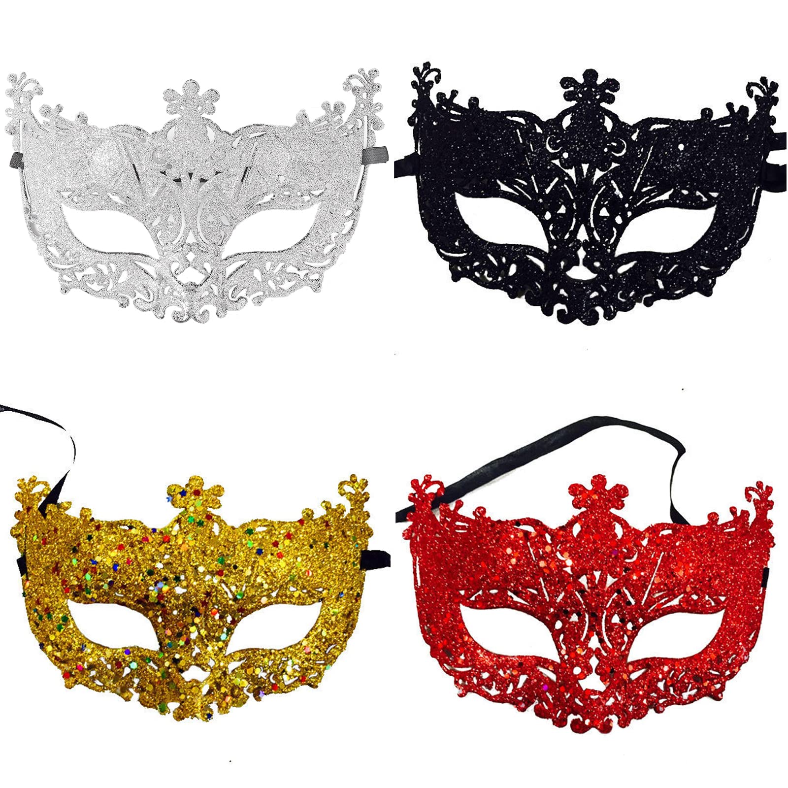 Venetian Masks Carnival Modern Venetian Handmade White Black And Gold