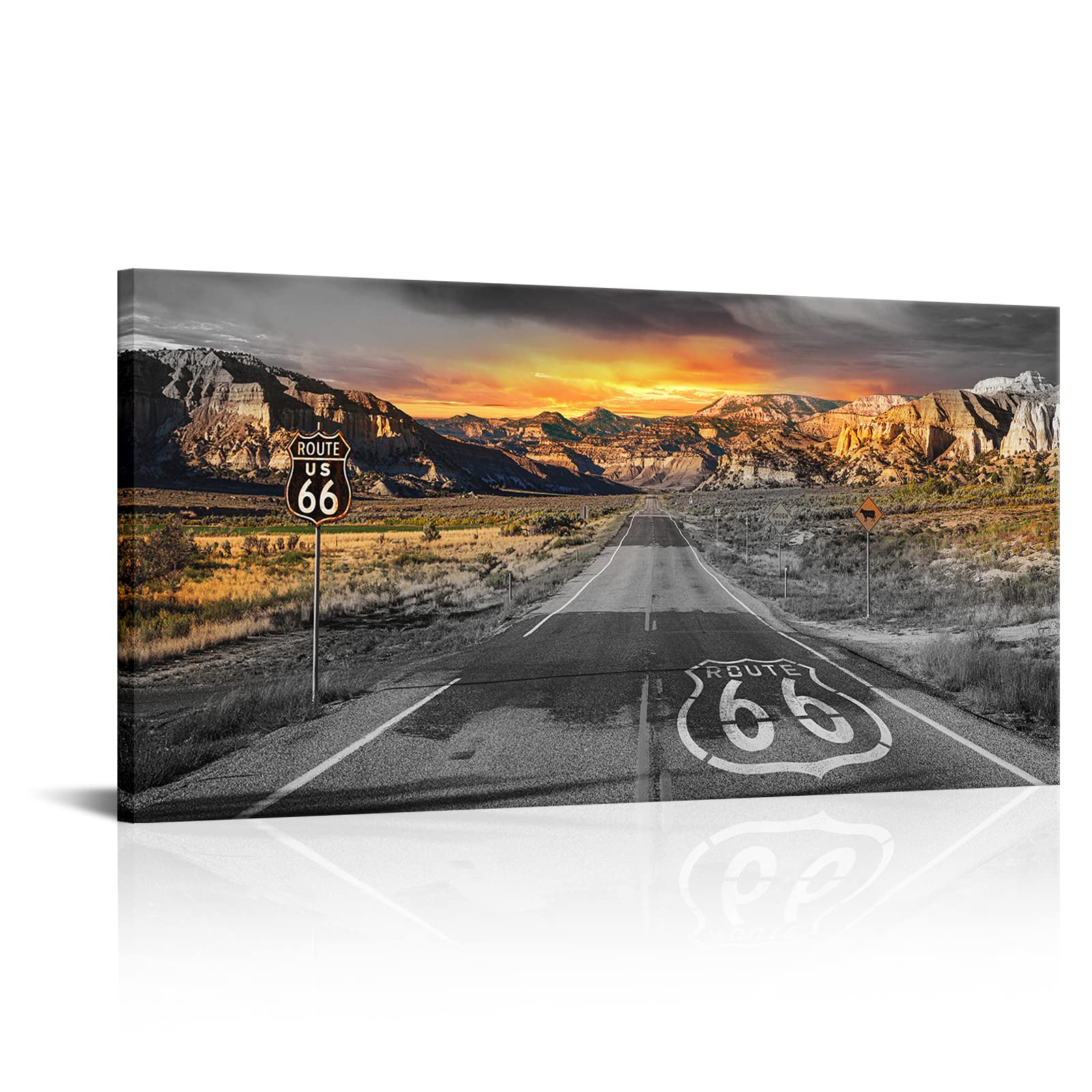 Amazon.com: Saypeacher Route 66 Canvas Wall Art Route 66 Decor Artwork ...