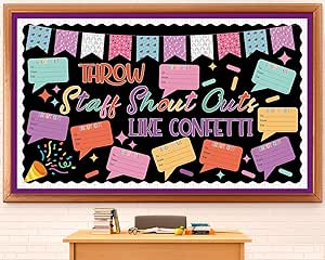 Amazon.com: Staff Shout Out Bulletin Board Decorations Throw Staff ...